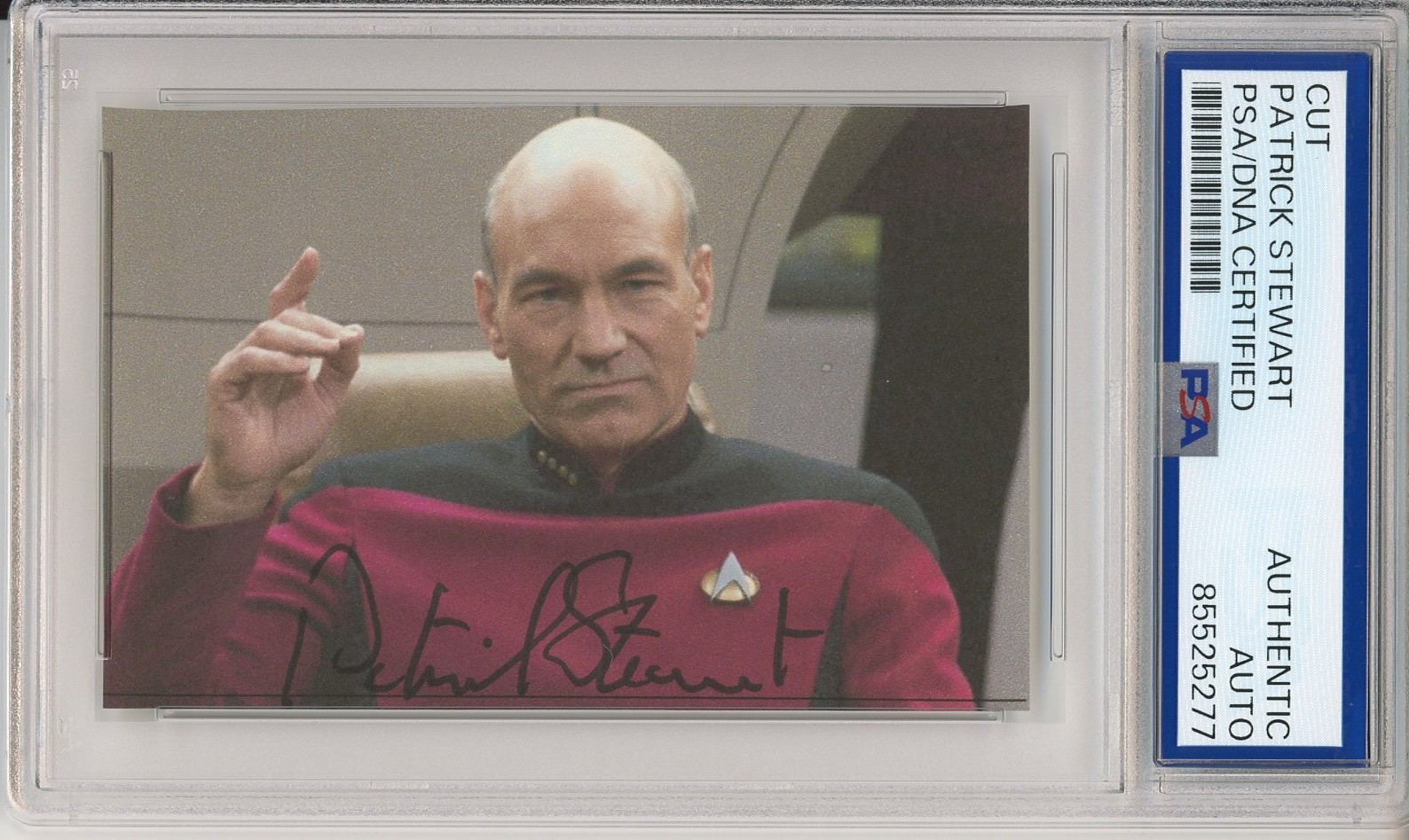 Patrick Stewart SIGNED Star Trek Captain Jean Picard Cut PSA DNA COA ...