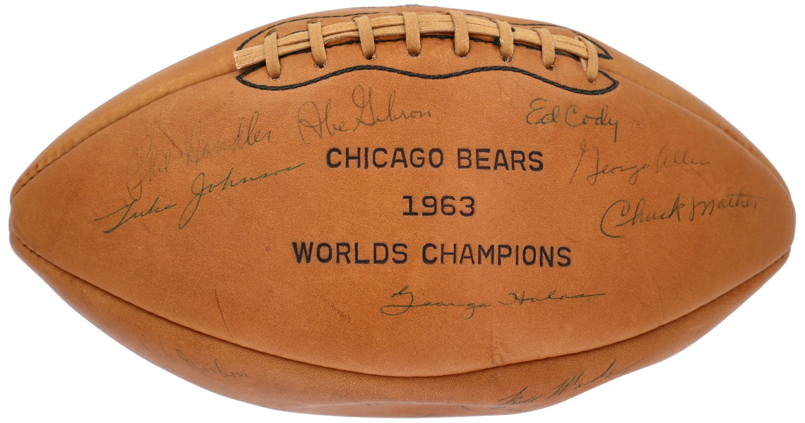1965 Chicago Bears Team-Signed Football Brian Piccolo George Halas ...