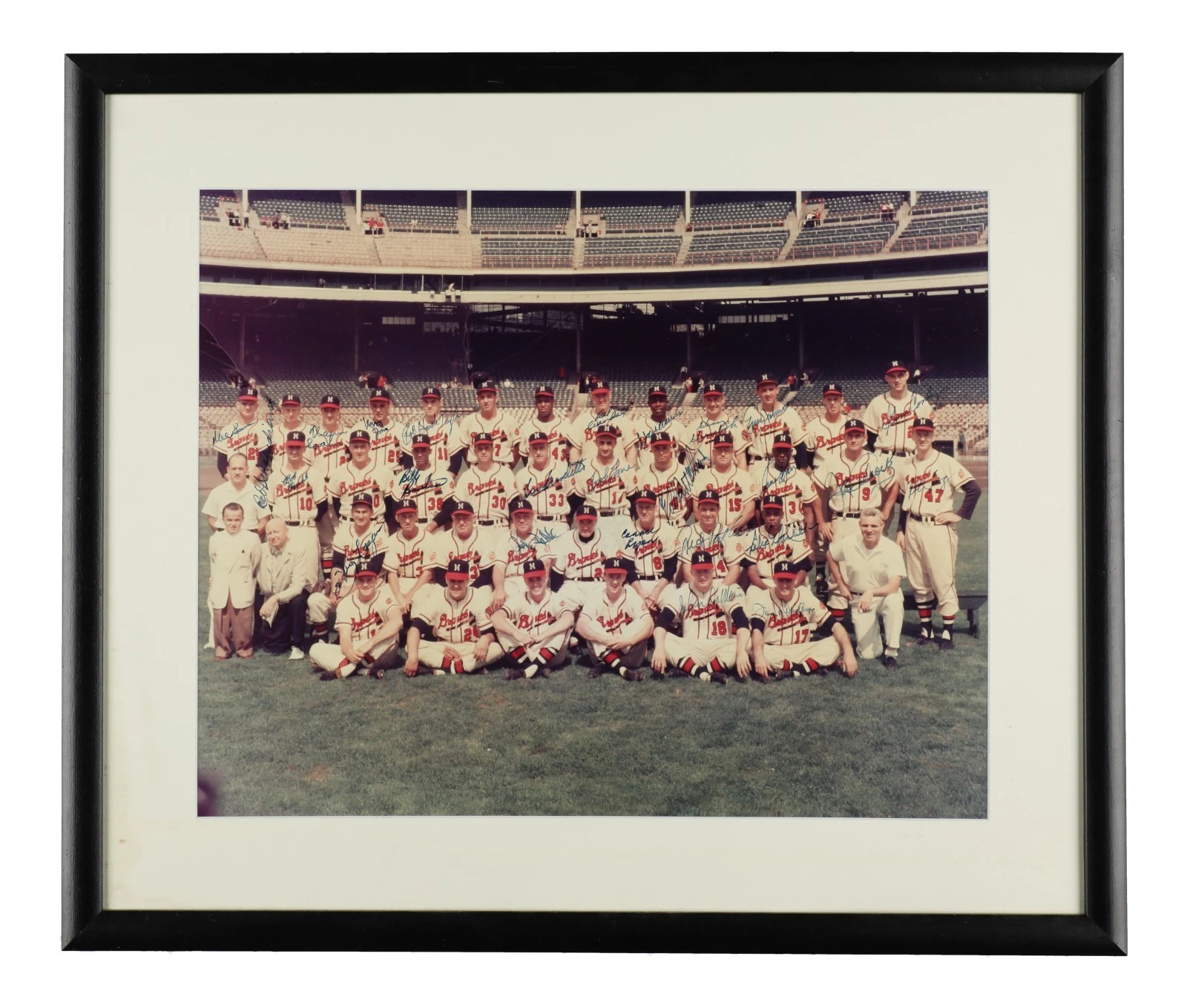 1957 Milwaukee Braves World Series Champs Team Signed 16x20 Photo JSA ...