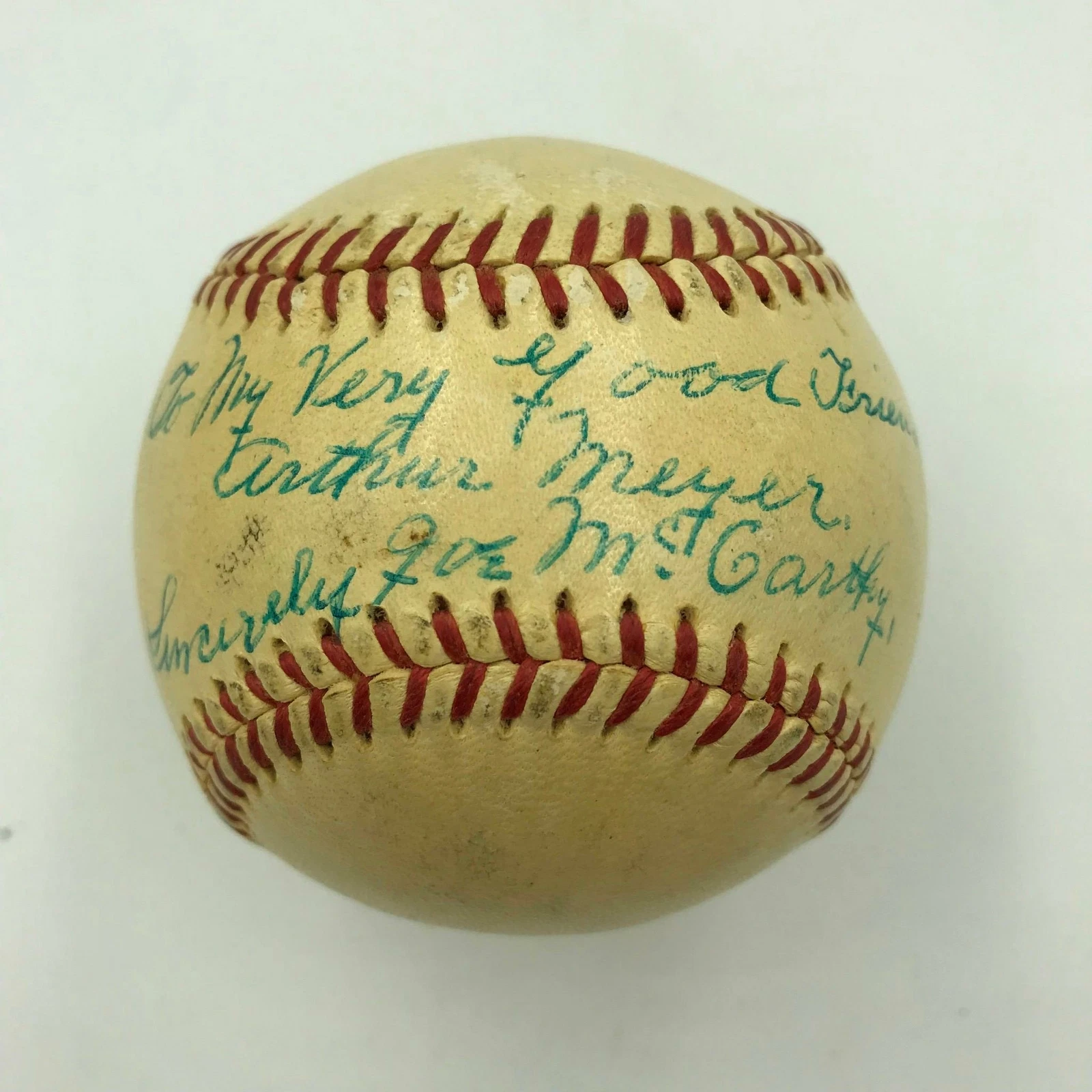 Beautiful Joe Mccarthy Single Signed National League Baseball With ...