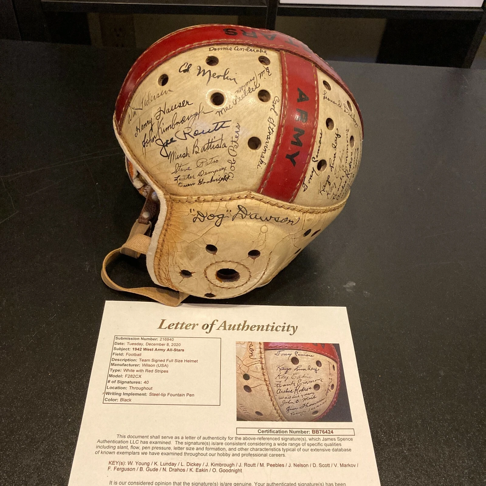 Historic Waddy Young 1942 All Star Game Team Signed Game Used Helmet ...