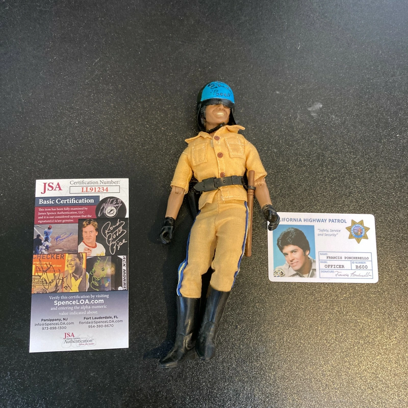 Erik Estrada Signed Vintage 1970's Chip's Ponch Action Figure JSA COA ...