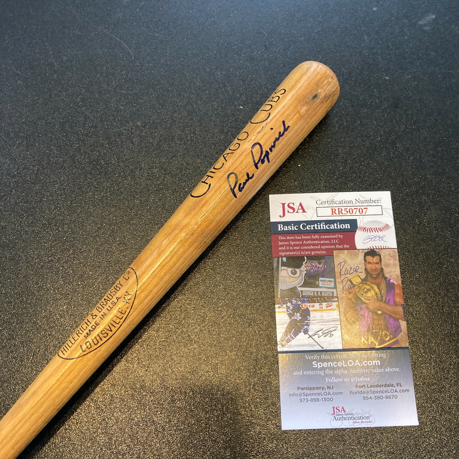 Paul Popovich Signed Louisville Slugger Mini Baseball Bat Chicago Cubs ...