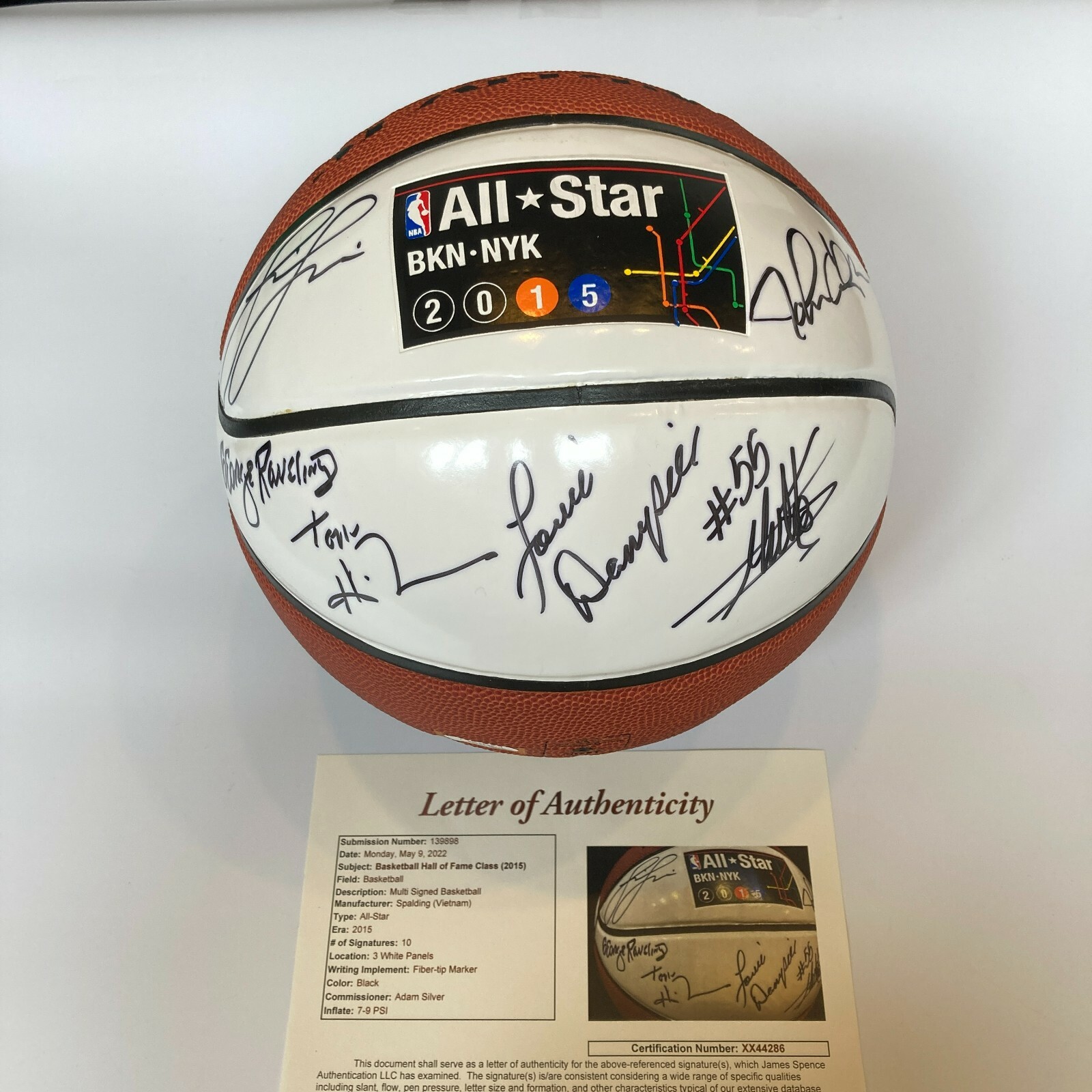NBA Hall Of Fame Class Of 2015 Signed Basketball 15 Sigs JSA COA ...
