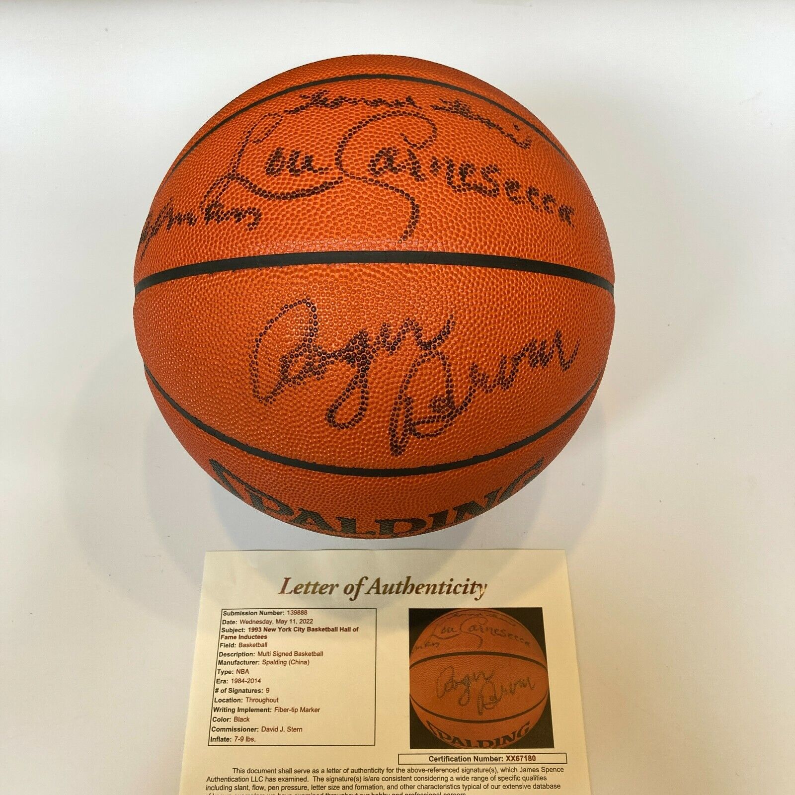 Roger Brown ABA Legend Hall Of Fame Class Of 1993 Signed Basketball JSA ...