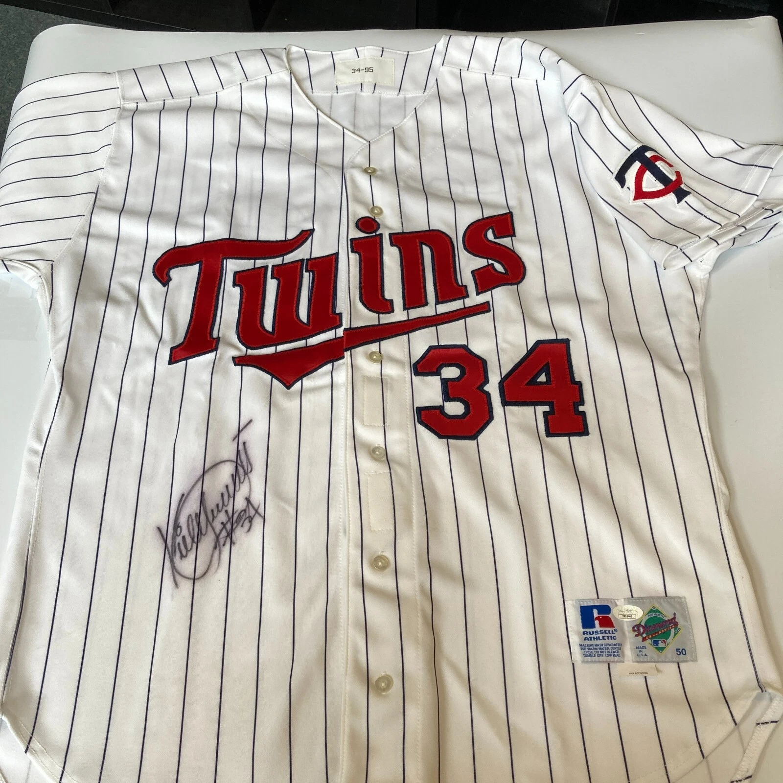 Kirby Puckett Signed 1995 Minnesota Twins Game Issued Jersey JSA COA ...