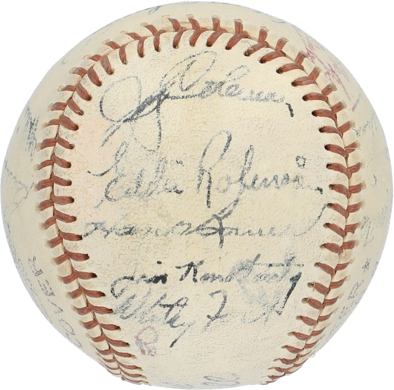 1956 New York Yankees World Series Champs Team Signed Baseball Mickey ...