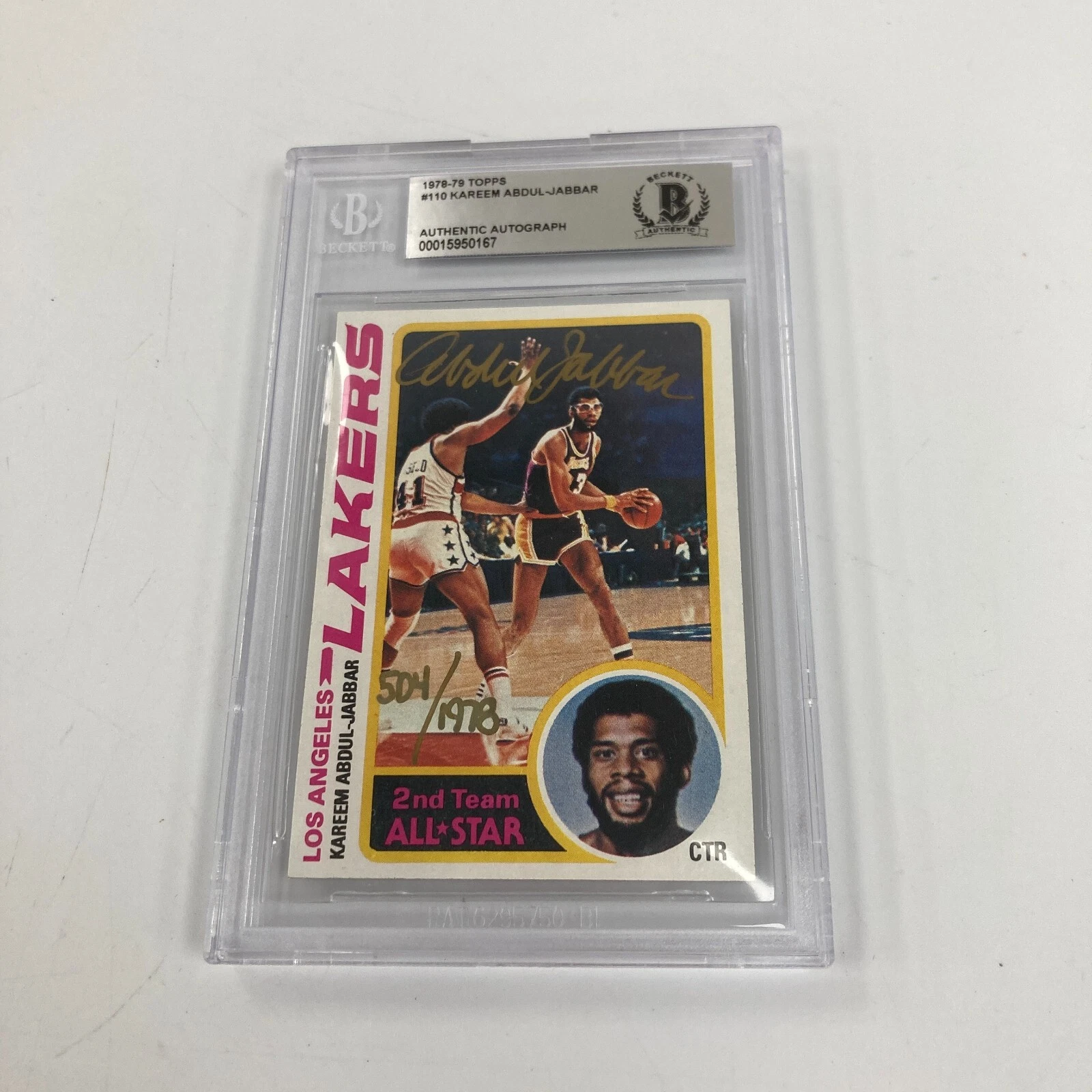 Kareem Abdul-Jabbar Signed 1978-79 Topps Basketball Card #110 BGS ...