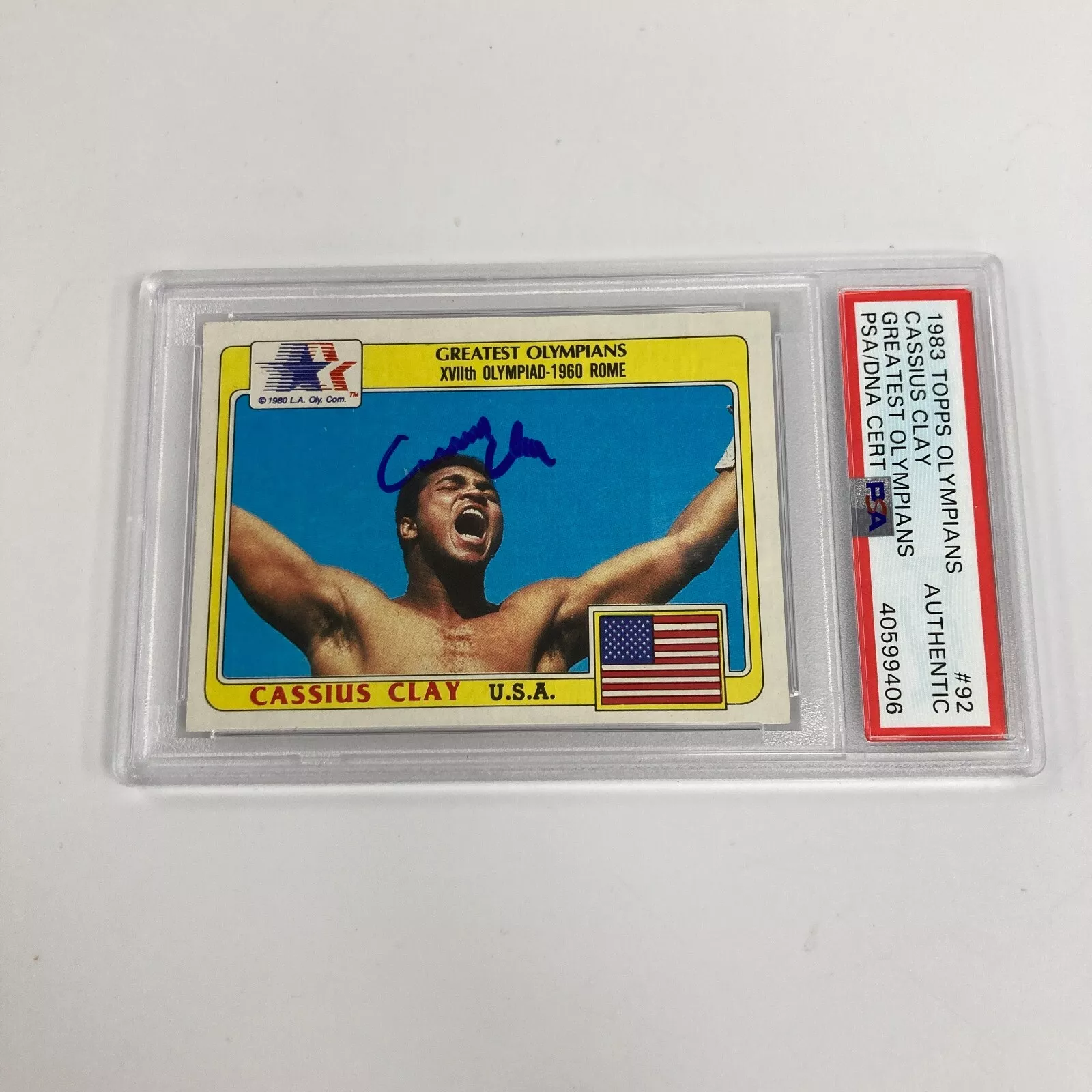 1983 Topps Greatest Olympians Cassius Clay Muhammad Ali Signed Boxing ...