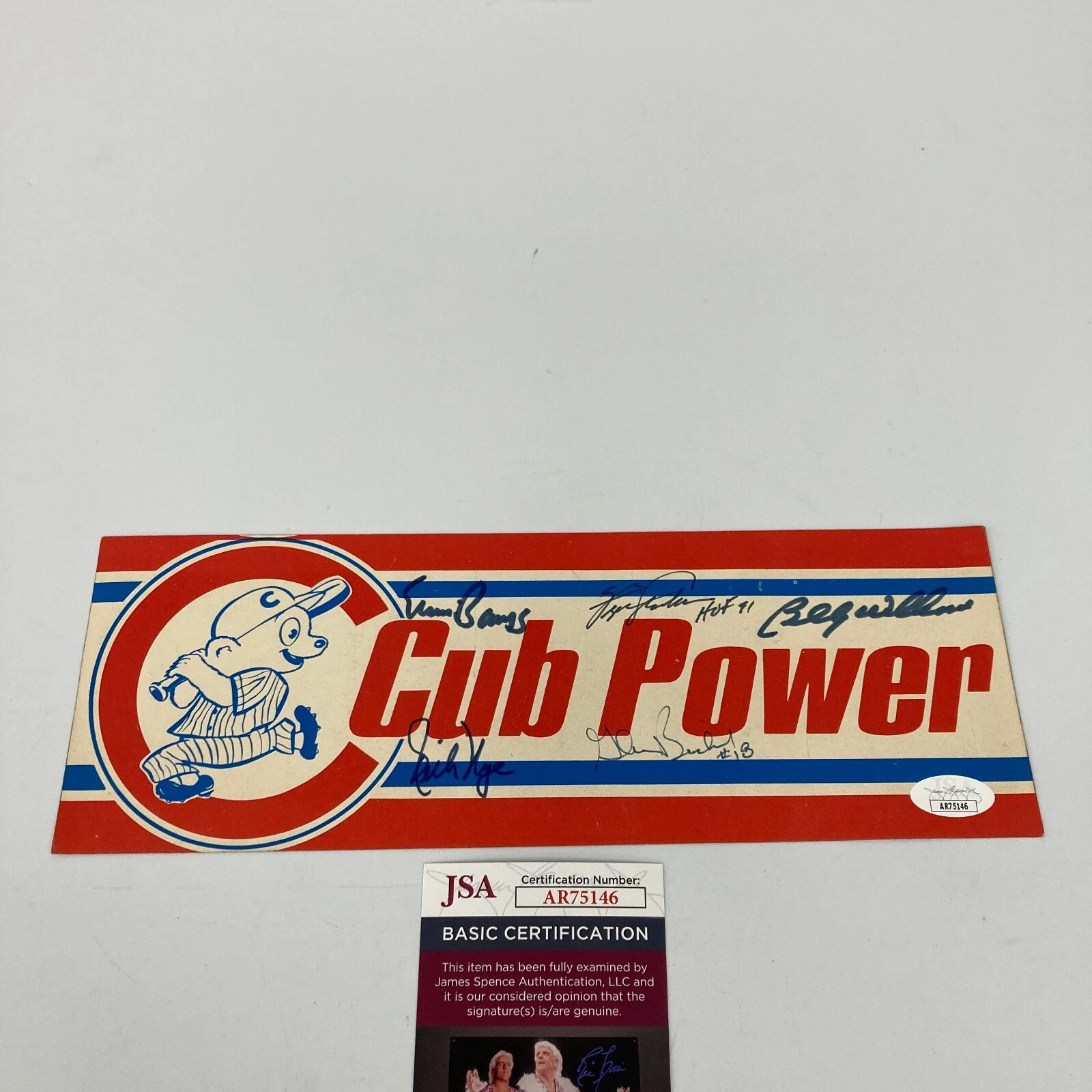Ernie Banks Billy Williams Signed 1960's Chicago Cubs Bumper Sticker ...