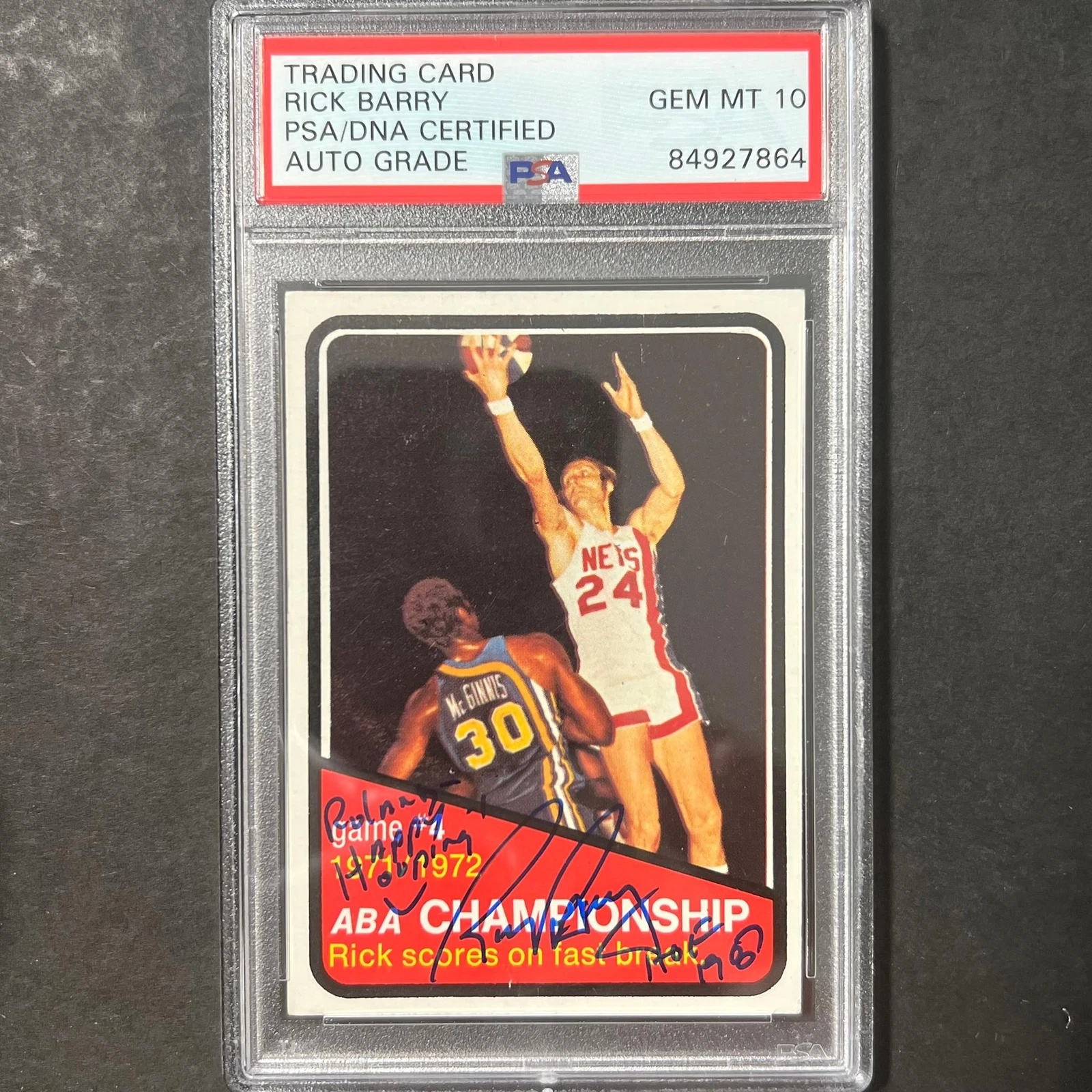 1972 Topps #244 Rick Barry Signed Card AUTO 10 PSA Slabbed Warriors ...