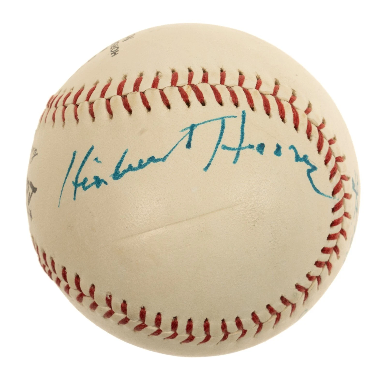 The Finest President Herbert Hoover Signed Baseball PSA DNA Graded MINT ...