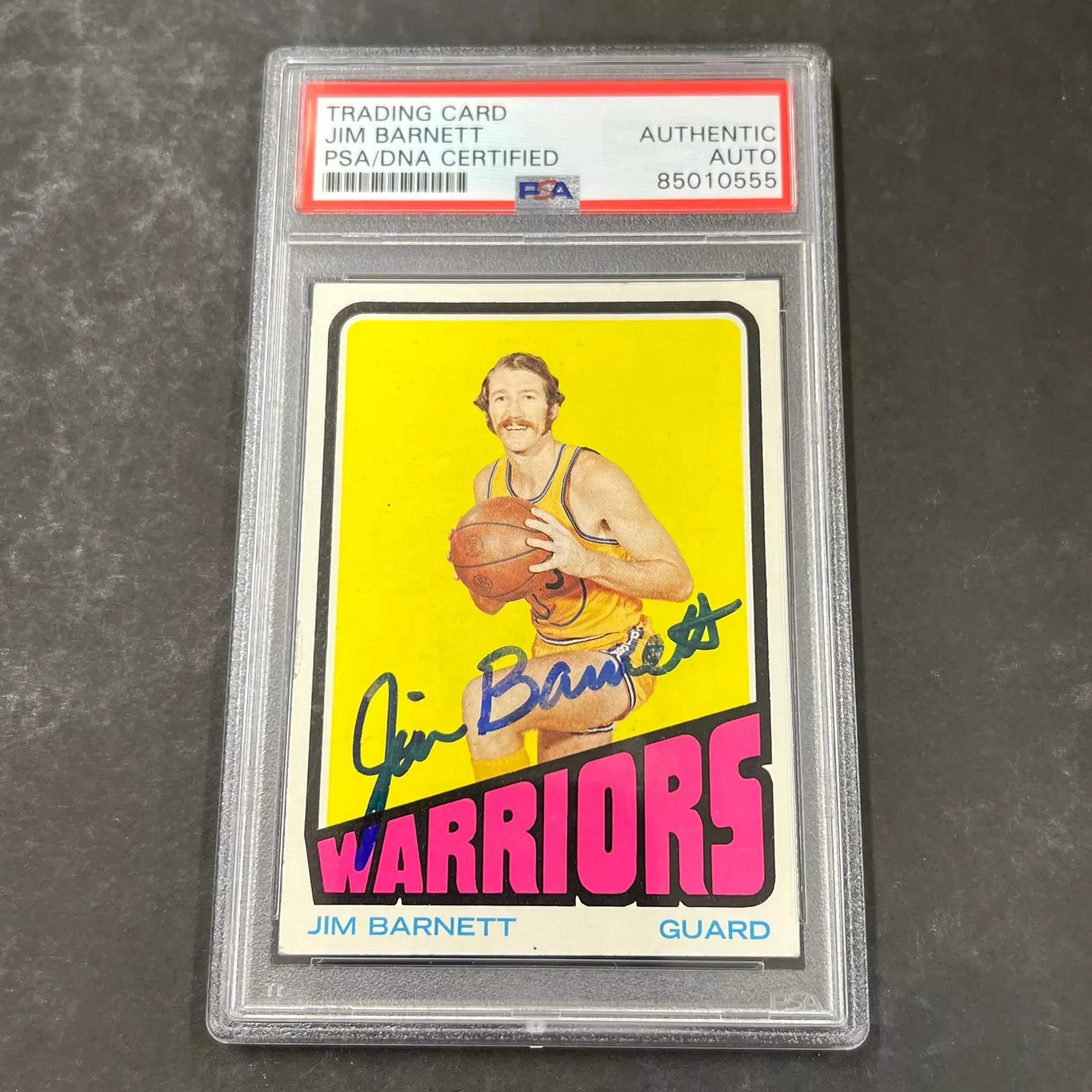 1972-73 TOPPS #71 JIM BARNETT Signed Card AUTO PSA Slabbed Warriors ...