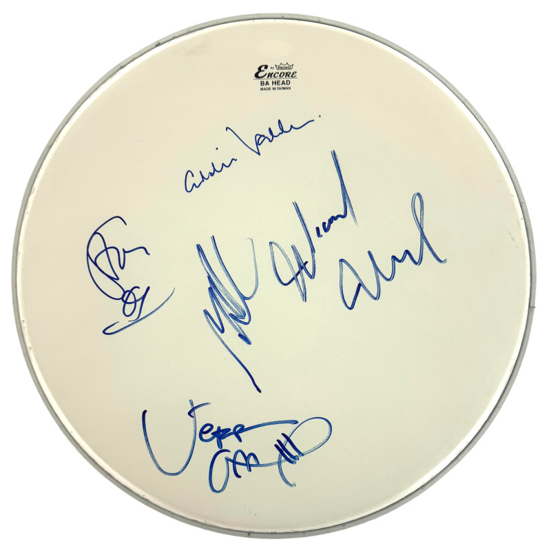 Pearl Jam Signed Autograph 14" Drumhead - Eddie Vedder Jeff Stone Mike ...