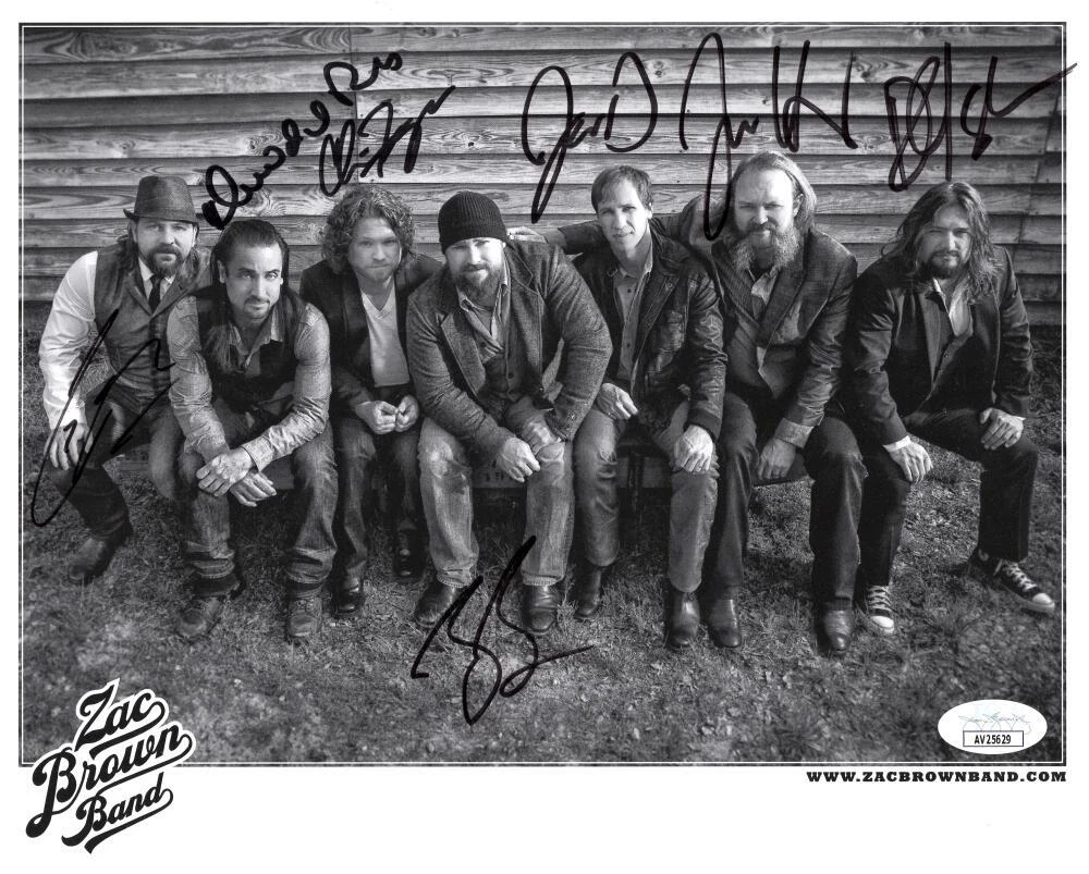 Zac Brown Band Complete x7 Signed Autograph 8x10 Photo - The Foundation ...