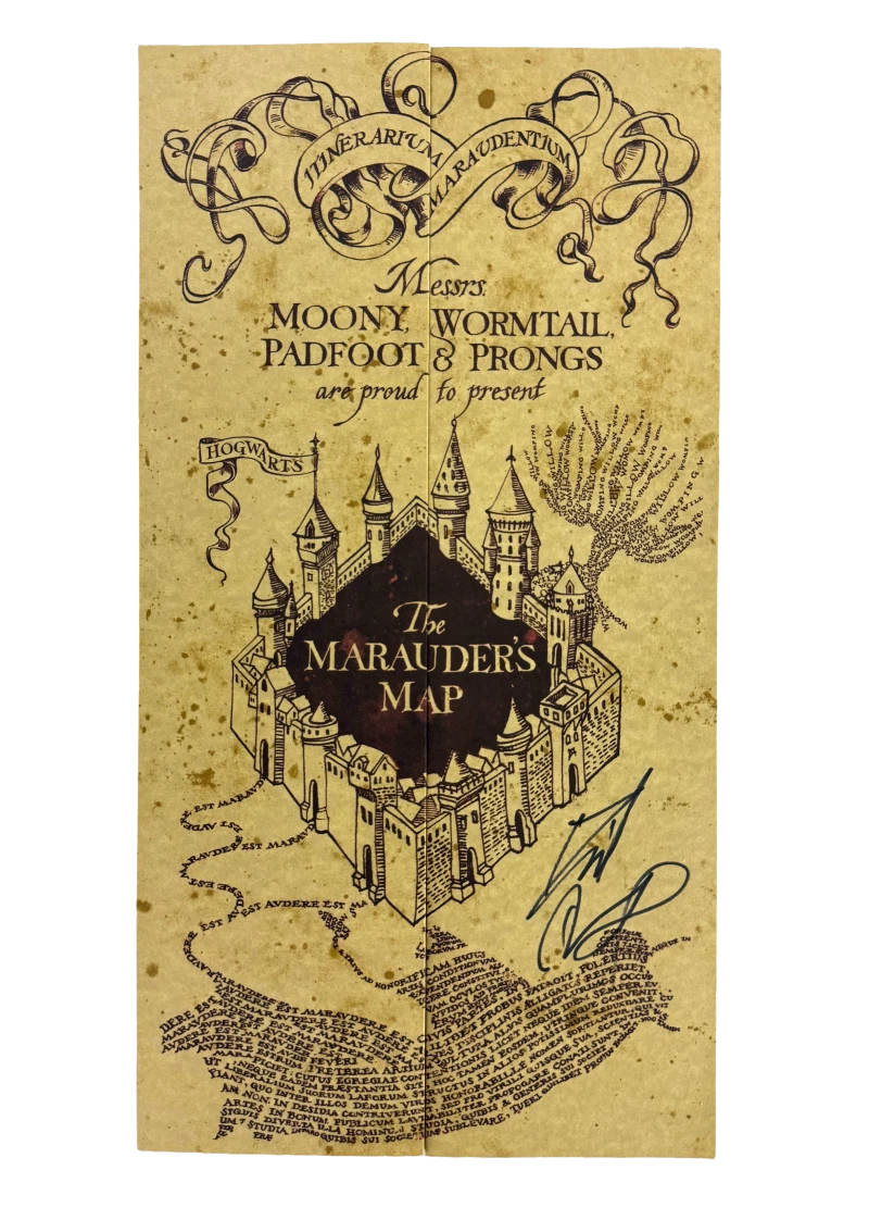 Daniel Radcliffe Signed Autograph Harry Potter Replica Marauder's Map w ...