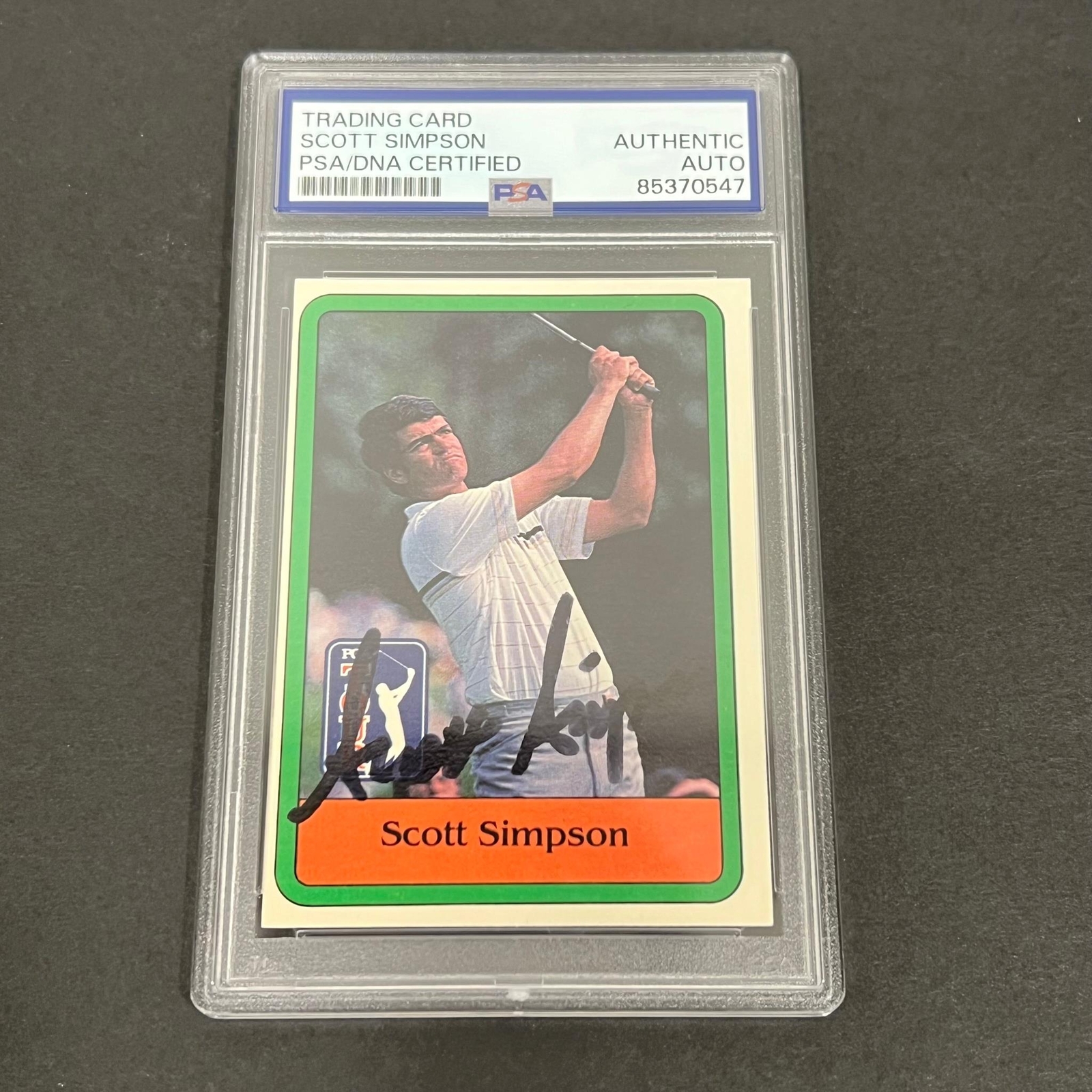 1980 PGA Tour #24 Scott Simpson Signed Card PSA/DNA Slabbed AUTO Golf ...