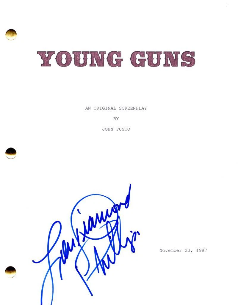 Lou Diamond Phillips Signed Autograph Young Guns Full Movie Script ...