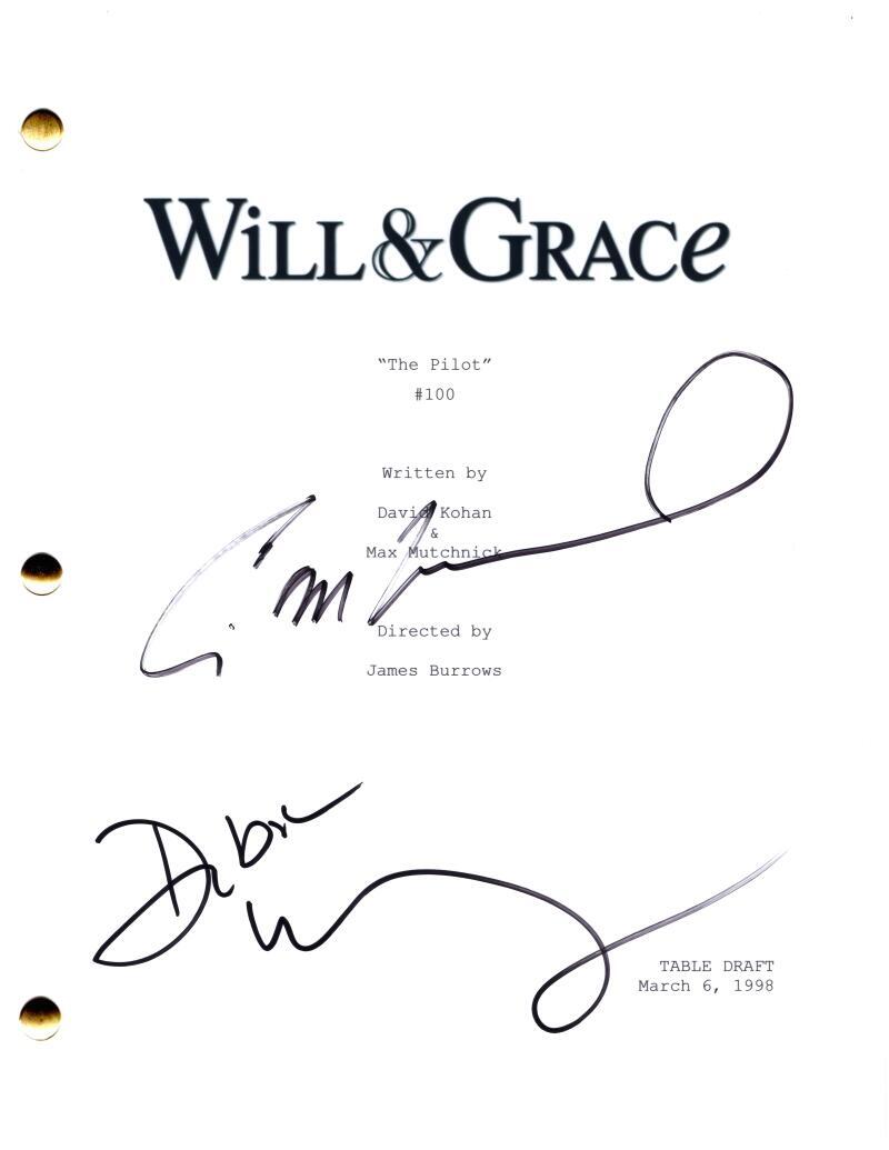 Eric McCormack & Debra Messing Signed Autograph Will & Grace Full Pilot ...
