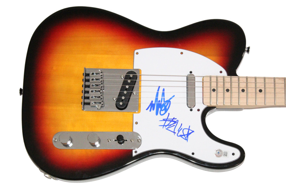 Travis Barker & Mark Hoppus Blink-182 Signed Autograph Fender Guitar ...