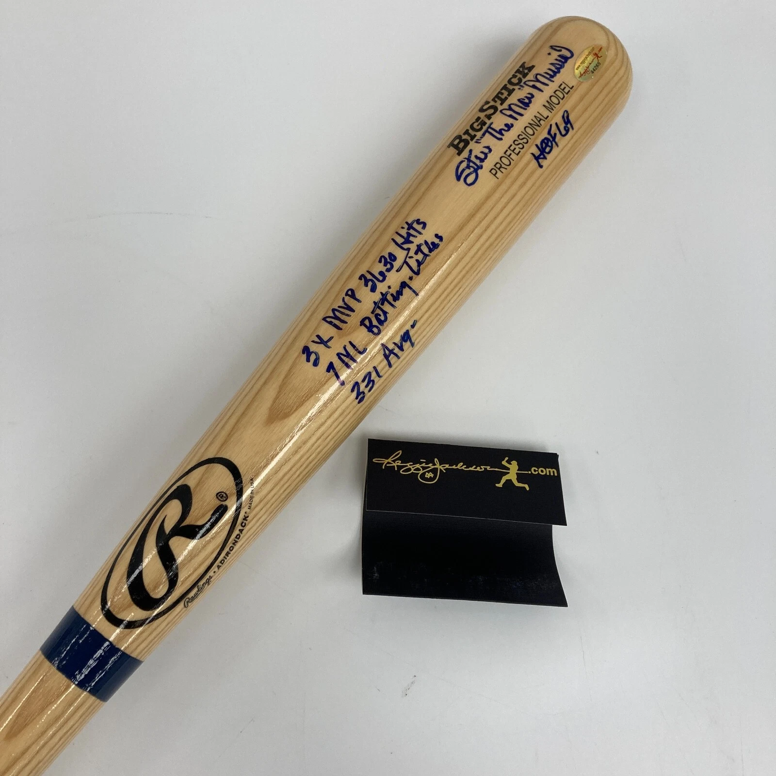 Stan Musial Signed Heavily Inscribed STAT Baseball Bat Reggie Jackson ...
