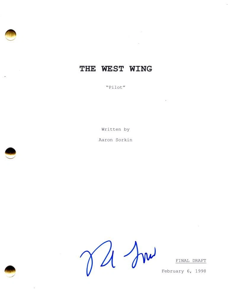 Rob Lowe Signed Autograph The West Wing Full Pilot Script Screenplay ...