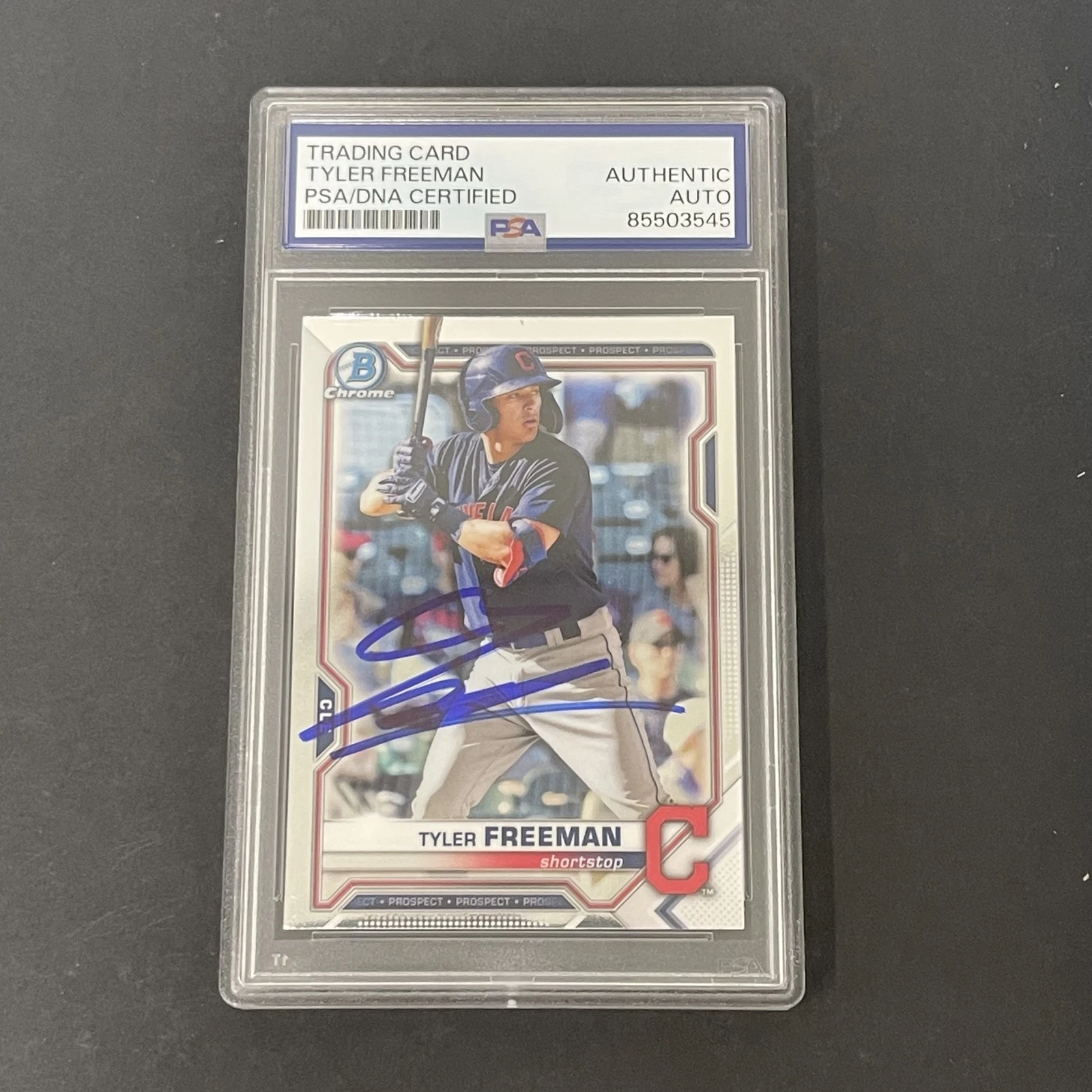 2021 Bowman Chrome Prospect #BCP-119 Tyler Freeman signed card PSA ...