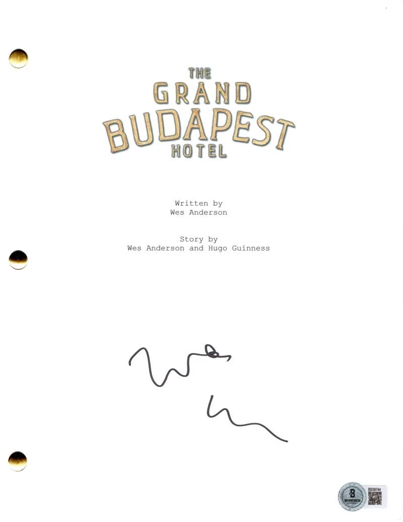 Wes Anderson Signed Autograph The Grand Budapest Hotel Full Movie ...
