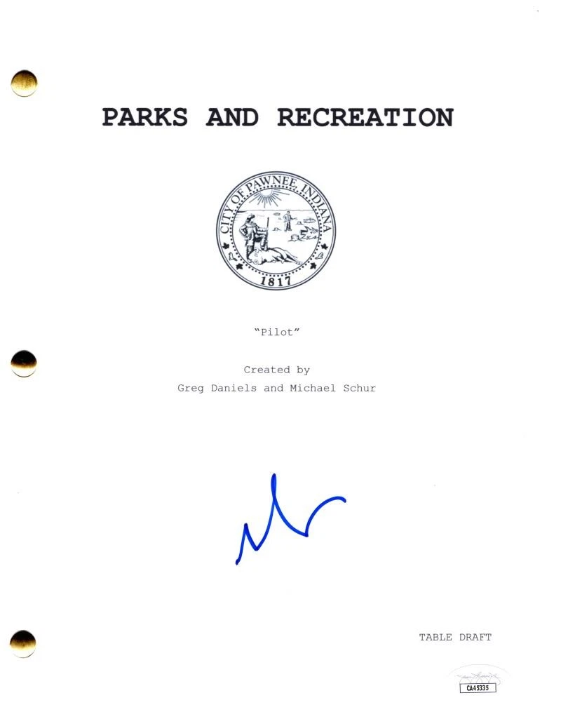 Adam Scott Signed Autograph Parks and Recreation Script Screenplay w ...