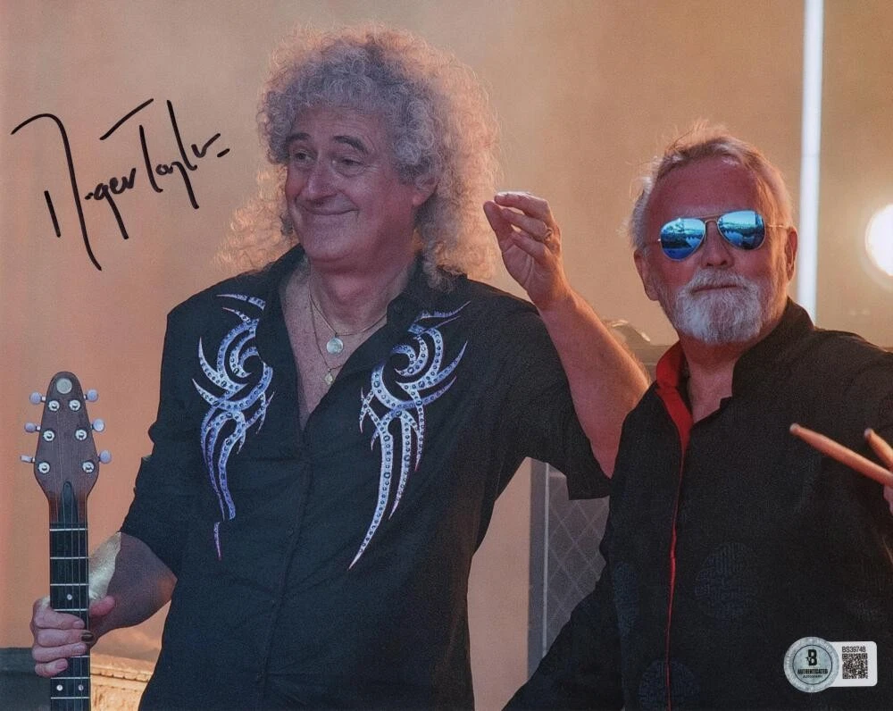 Roger Taylor Queen Signed Autograph 8x10 Photo w/ Brian May - Beckett ...
