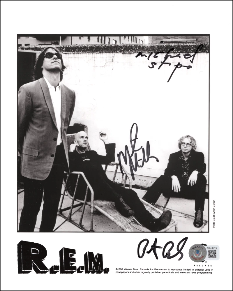 R.E.M. Band Signed Autograph 8x10 Original Promo Photo - Michael Stipe ...