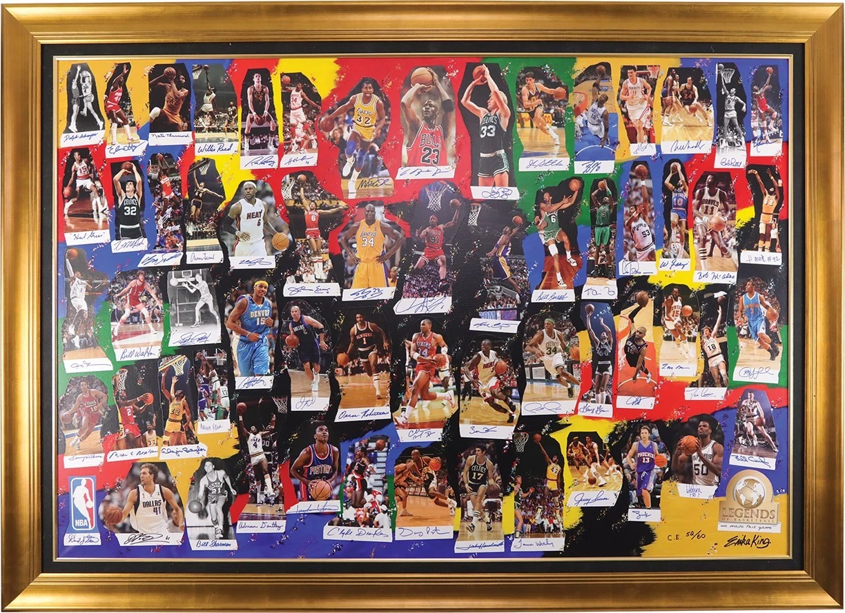 NBA 60 Greatest "NBA Legends Of Basketball" Signed Framed Lithograph ...
