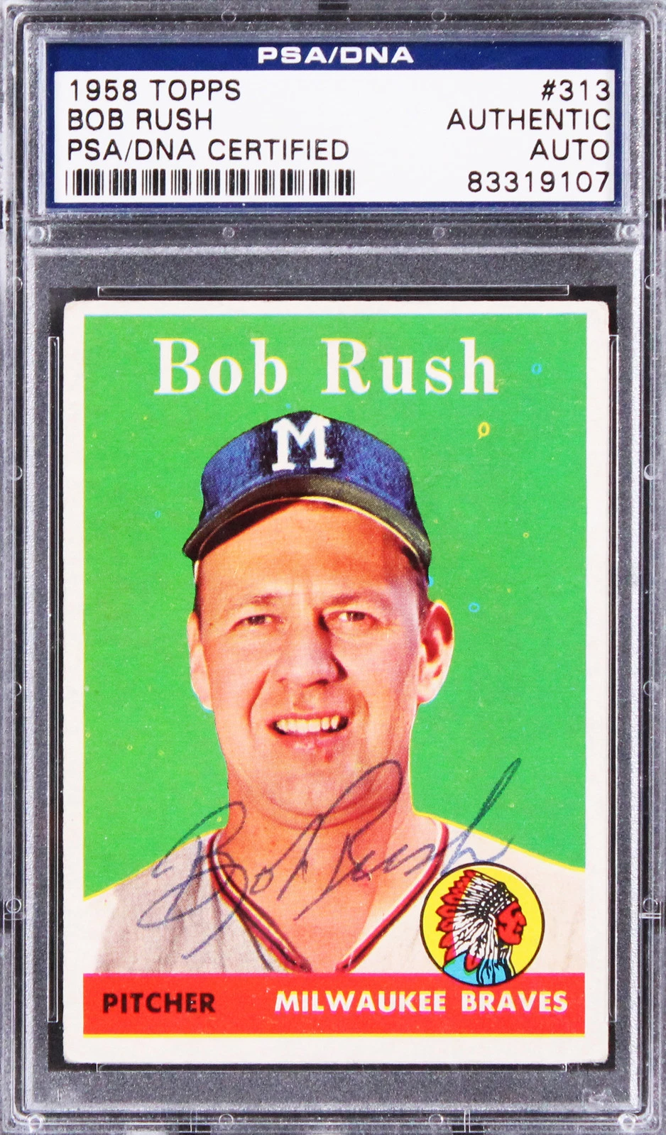 Braves Bob Rush Authentic Signed 1958 Topps #313 Card Autographed PSA ...