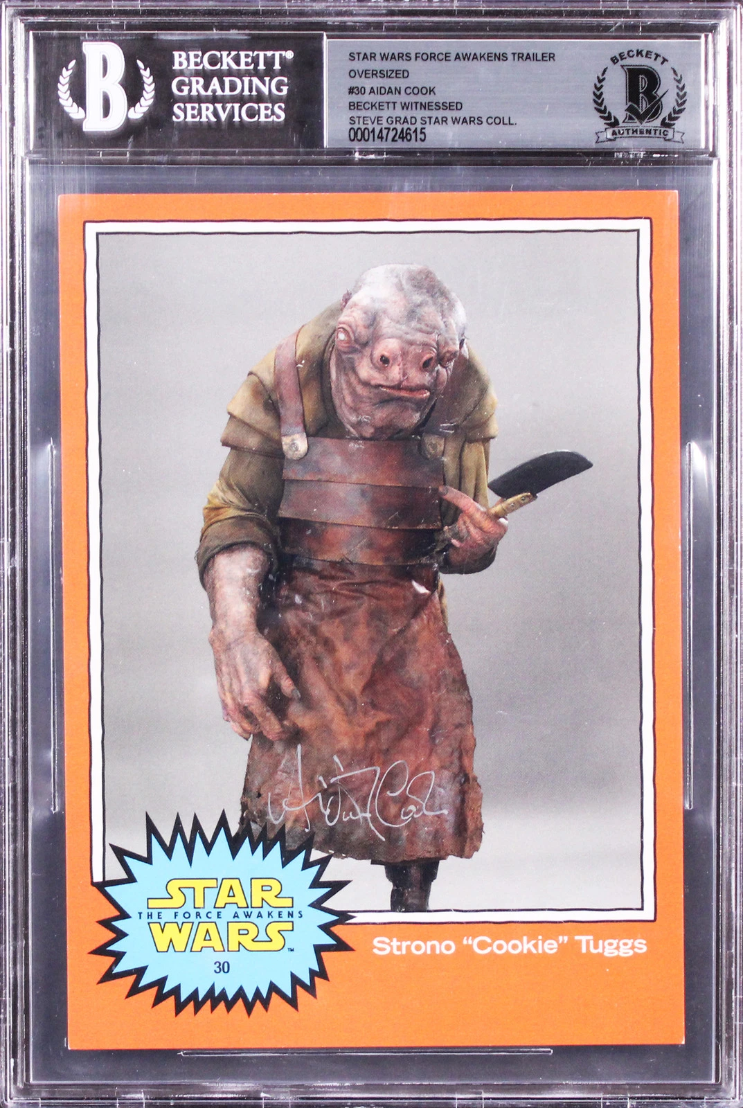 Aidan Cook Star Wars Signed Star Wars Force Awakens Trailer OS #30 Card ...