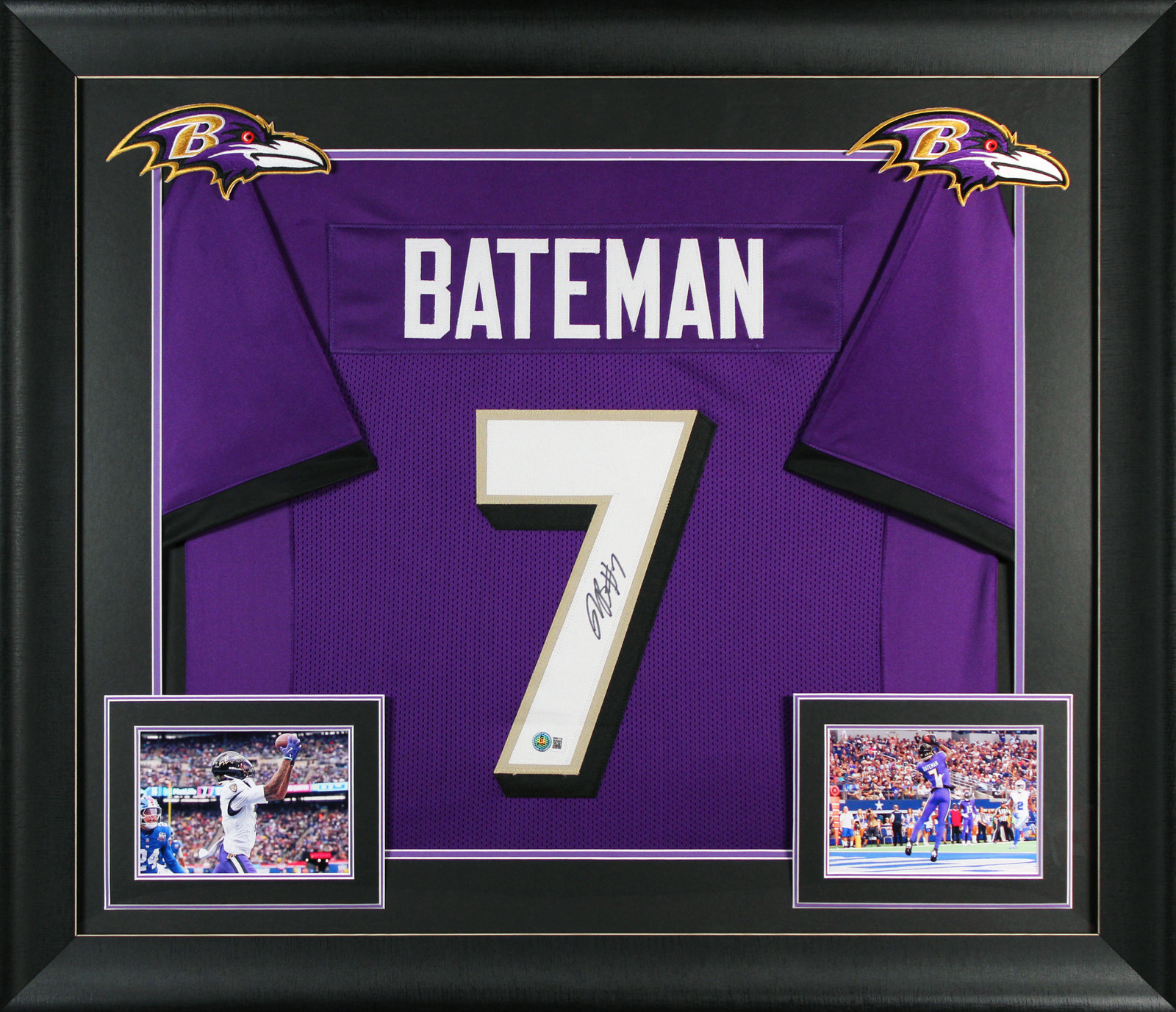 Rashod Bateman Authentic Signed Purple Pro Style Framed Jersey BAS ...
