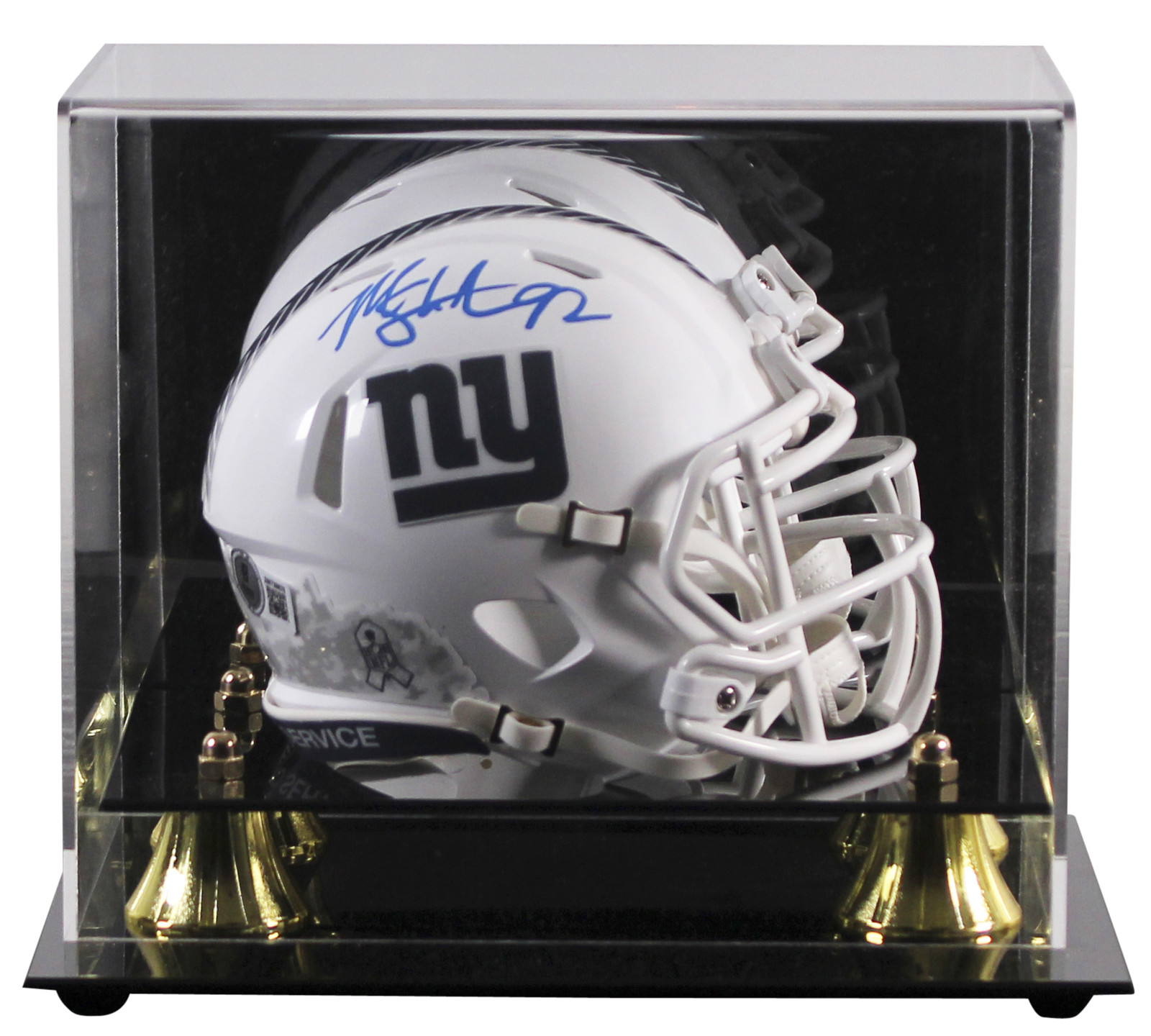 Giants Michael Strahan Signed STS III Speed Mini Helmet W/ Case BAS ...