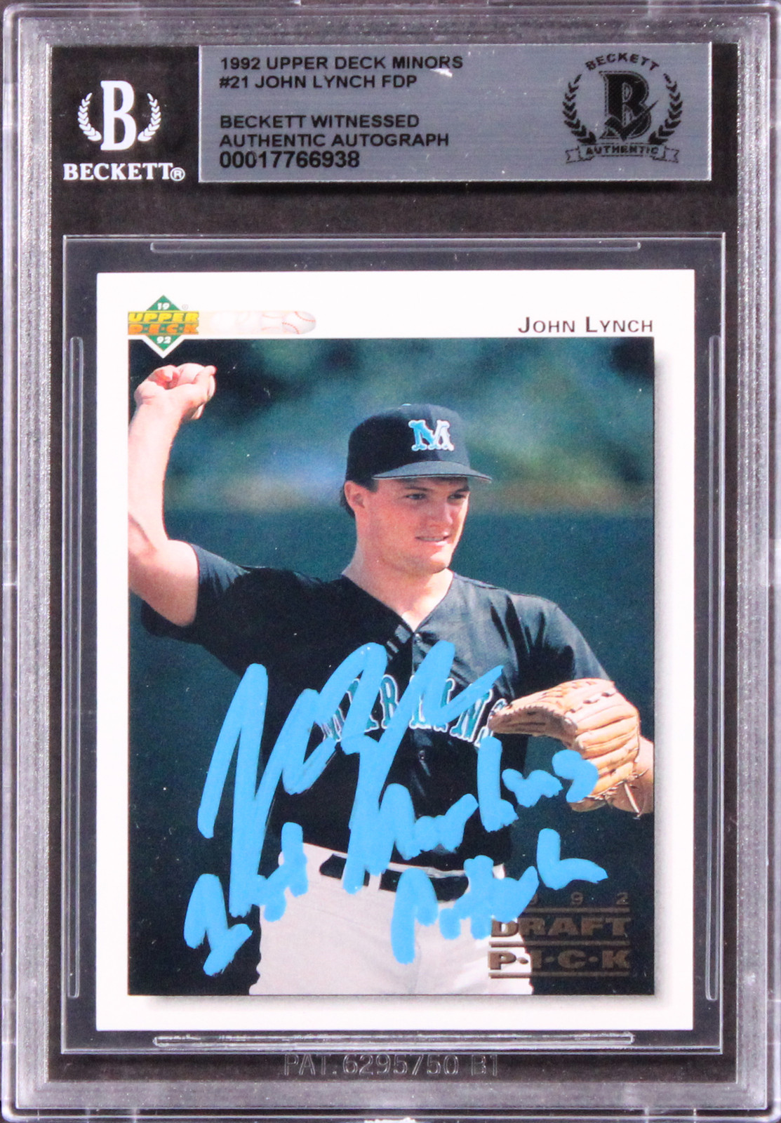 John Lynch "1st Marlins Pitch" Signed 1992 Upper Deck Minors #21 Card ...