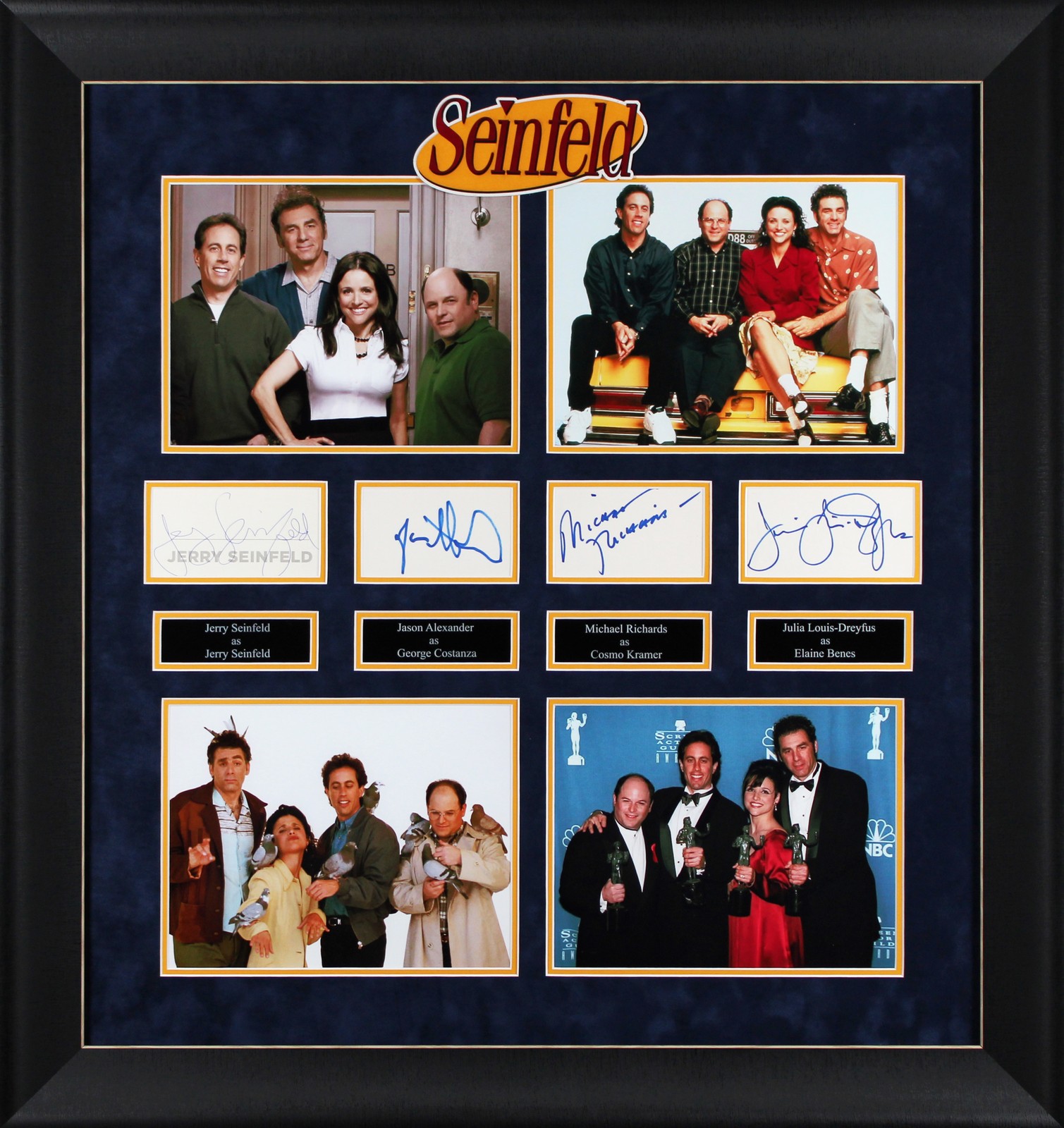 (4) Seinfeld, Alexander, Richards & Louis-Dreyfus Signed Framed Display ...