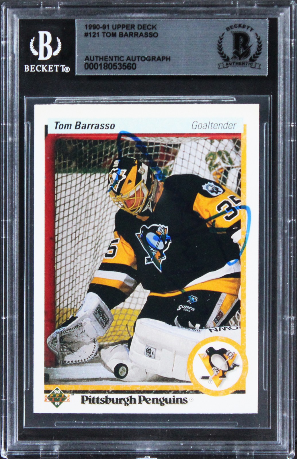 Penguins Tom Barrasso Authentic Signed 1990 Upper Deck #121 Card BAS ...
