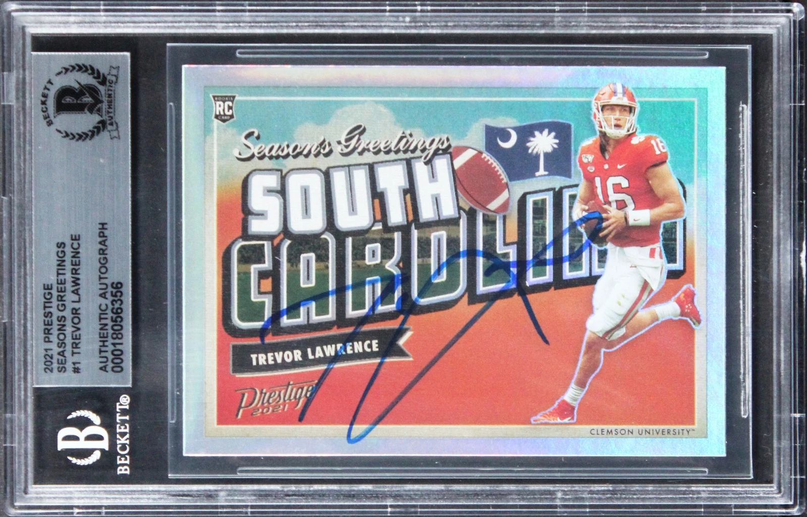 Trevor Lawrence Signed 2021 Prestige Seasons Greetings #1 Rookie Card ...