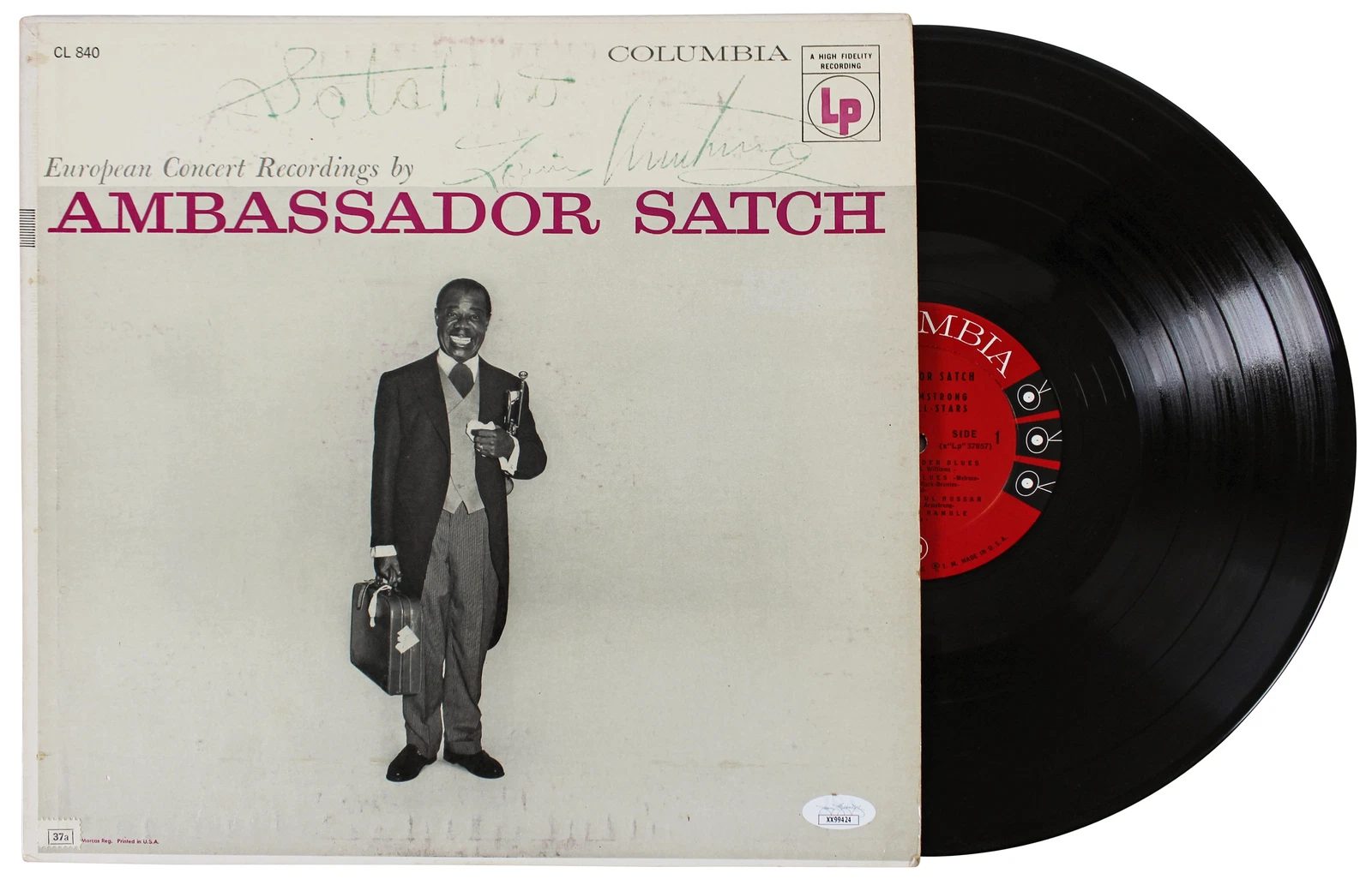 Louis Armstrong "Satchimo" Signed Ambassador Satch Album Cover JSA # ...