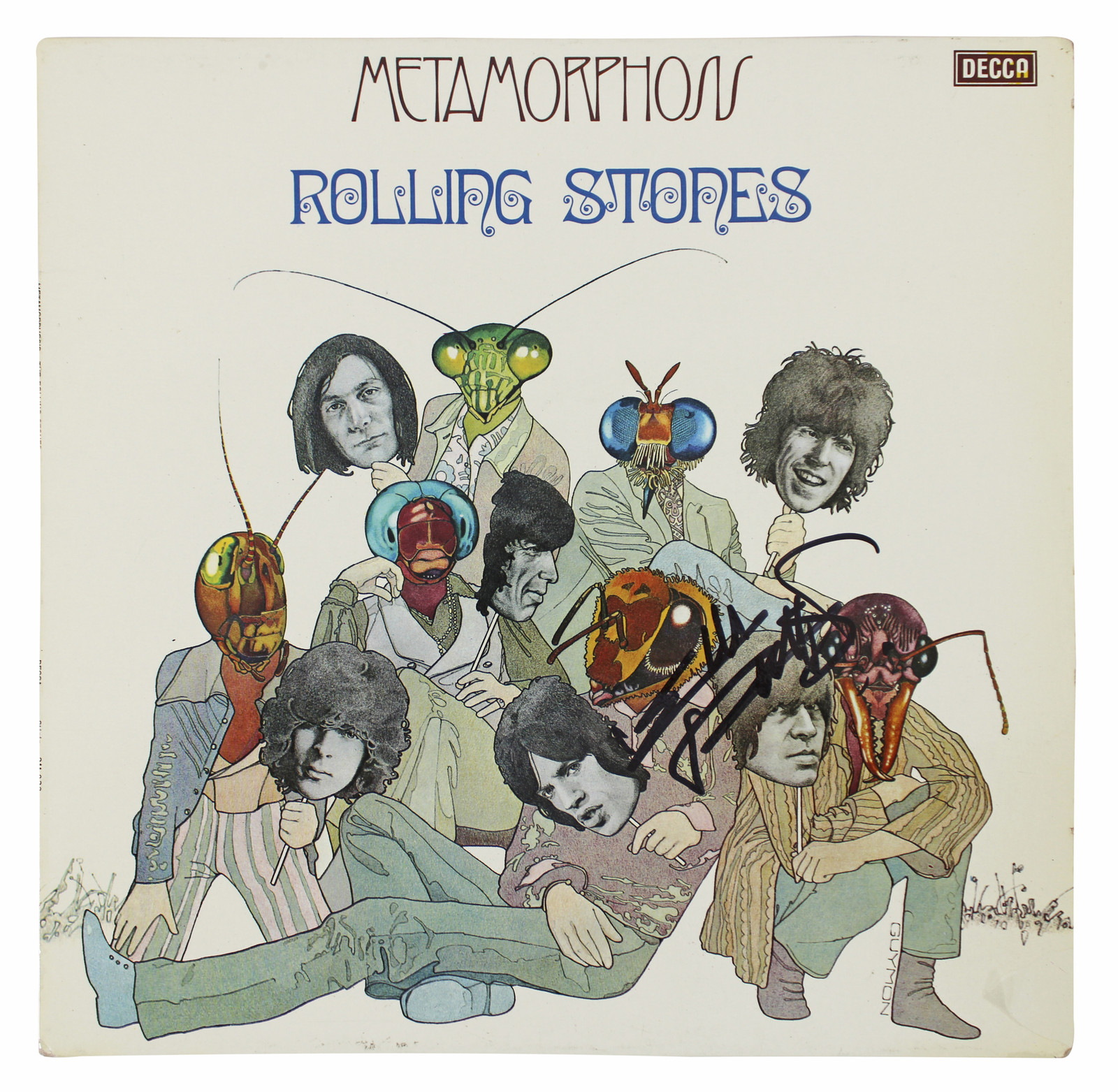 Keith Richards The Rolling Stones Signed Metamorphosis Album Cover BAS ...