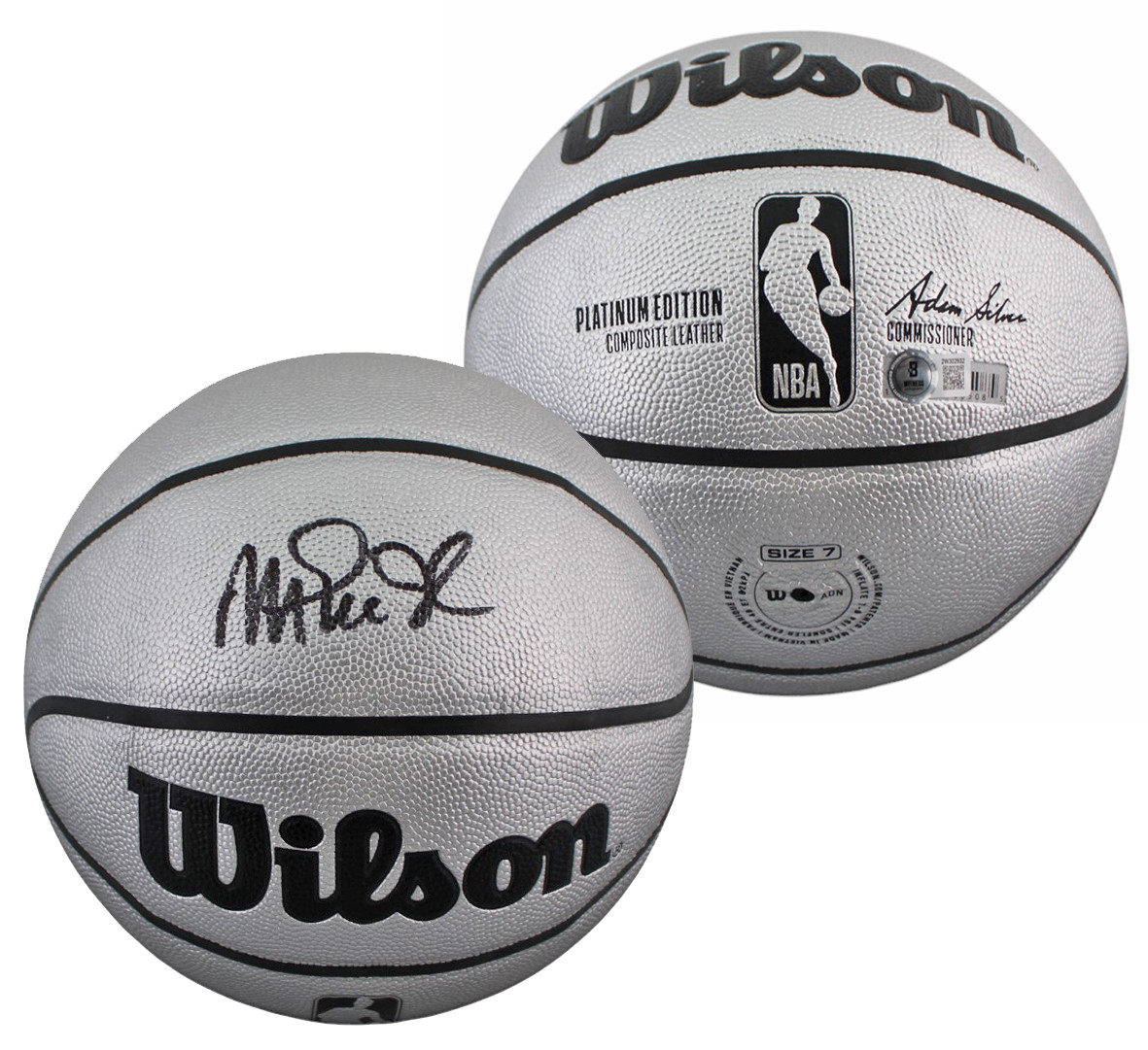 Lakers Magic Johnson Authentic Signed Silver Wilson Basketball BAS ...