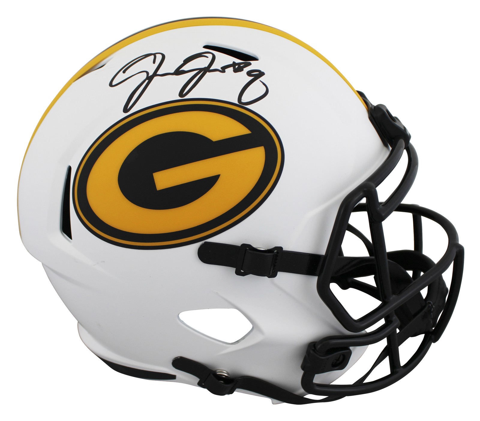 Packers Josh Jacobs Signed Lunar Full Size Speed Rep Helmet BAS ...