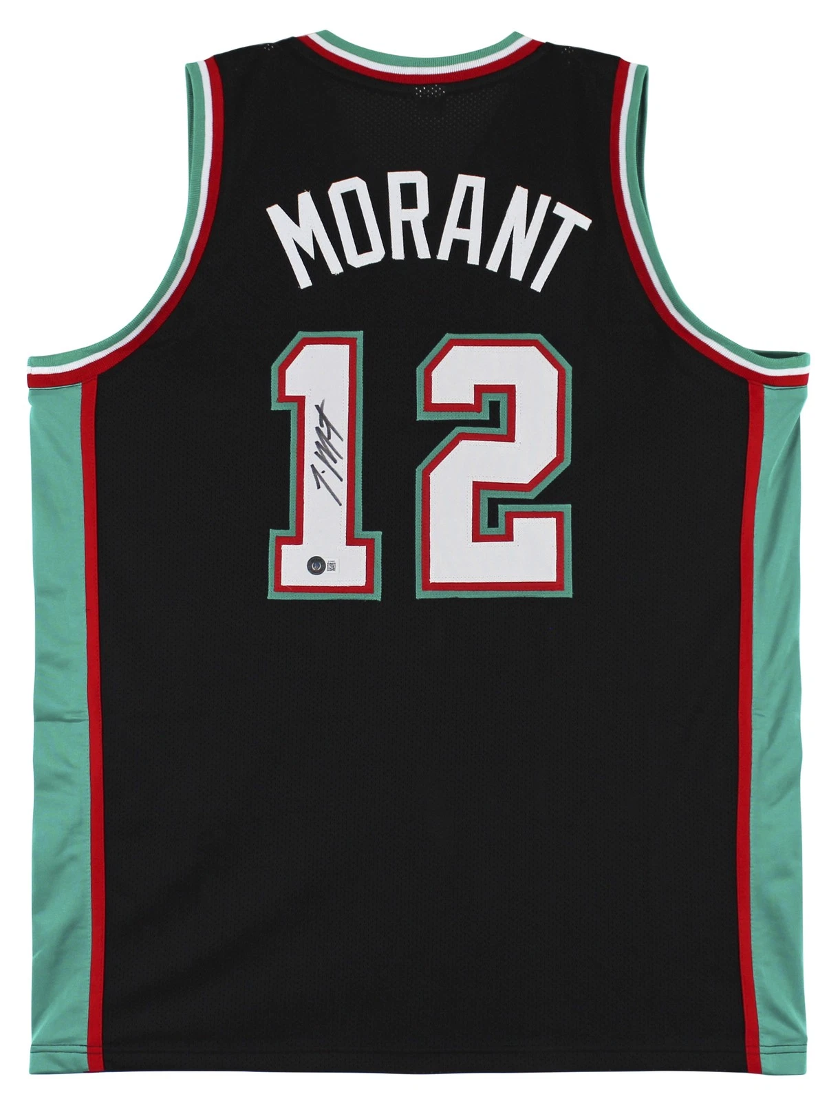 Ja Morant Authentic Signed Black Throwback Pro Style Jersey Autographed ...