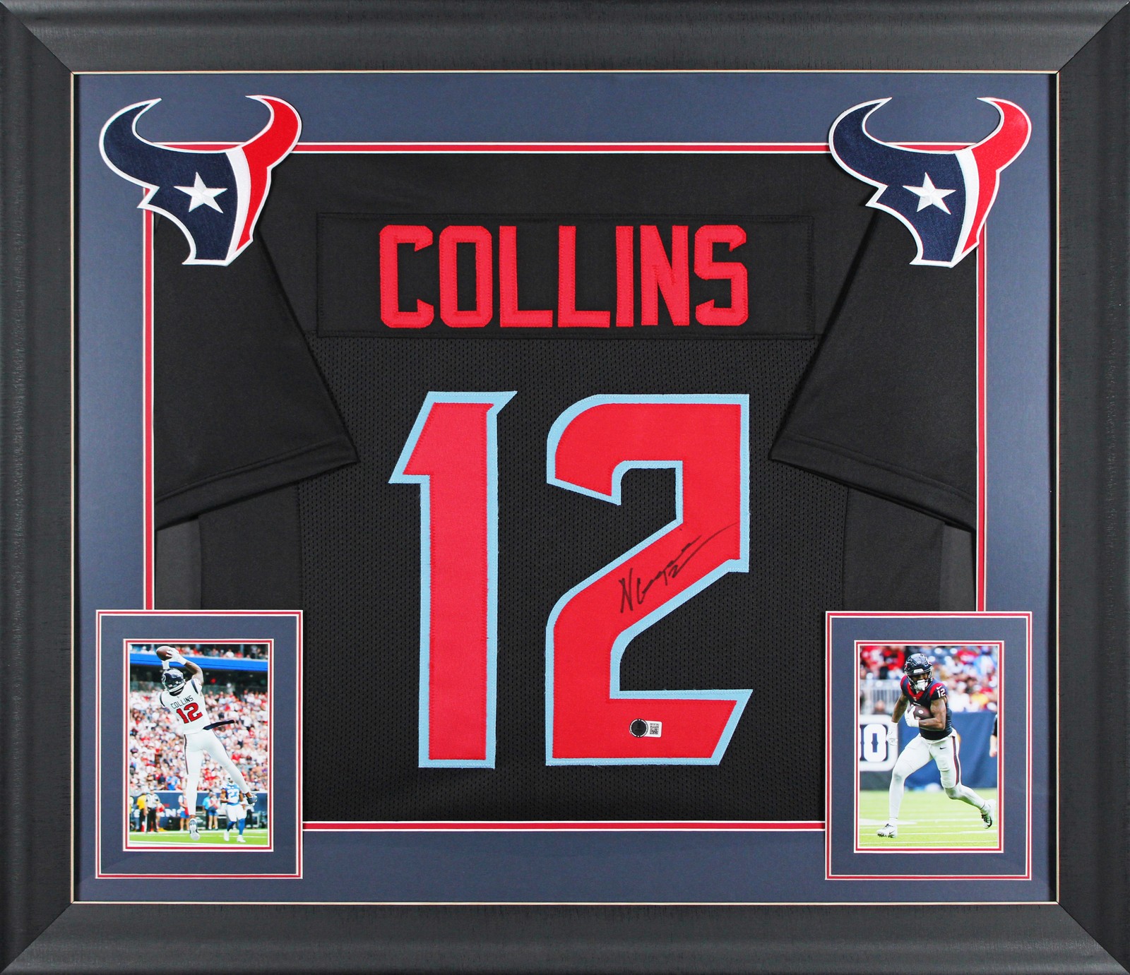 Nico Collins Signed Alternate Navy Blue Pro Style Framed Jersey BAS ...