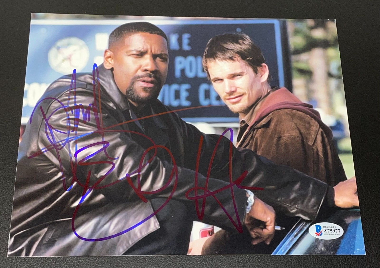 Denzel Washington Ethan Hawke Signed Autograph 8x10 Photo "Training Day ...