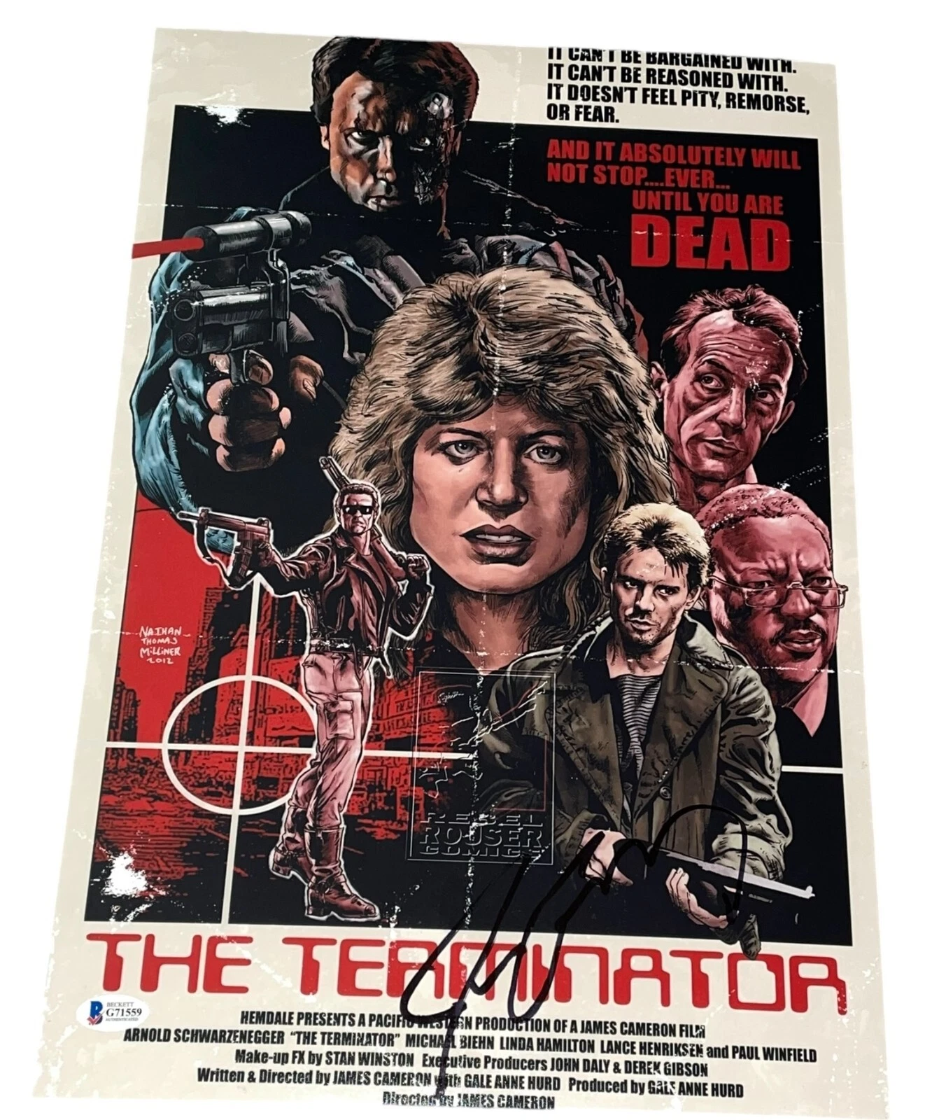 James Cameron Signed Autograph 12x18 Authentic The Terminator Poster ...