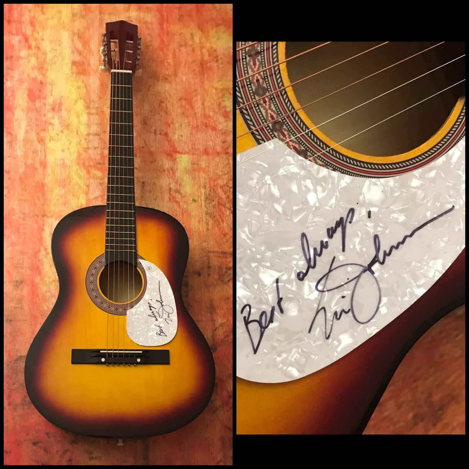 GFA Cliffs of Dover Guitarist ERIC JOHNSON Signed Acoustic Guitar E5 ...