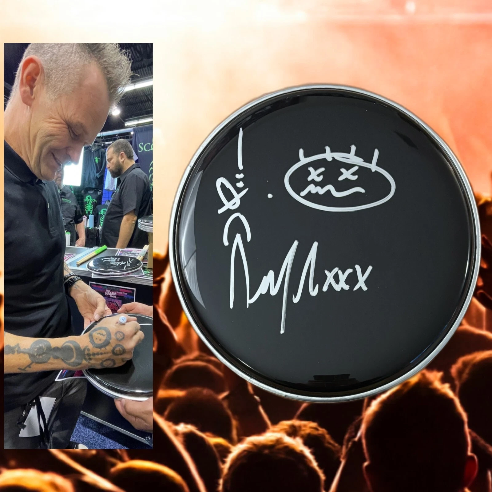 GFA Coal Chamber Drummer * MIKEY COX * Signed 10" Drumhead PROOF M3 COA ...